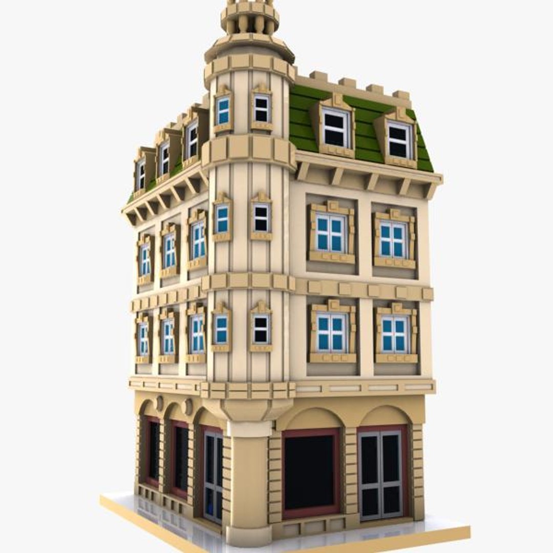 3dsmax Cartoon Corner Building