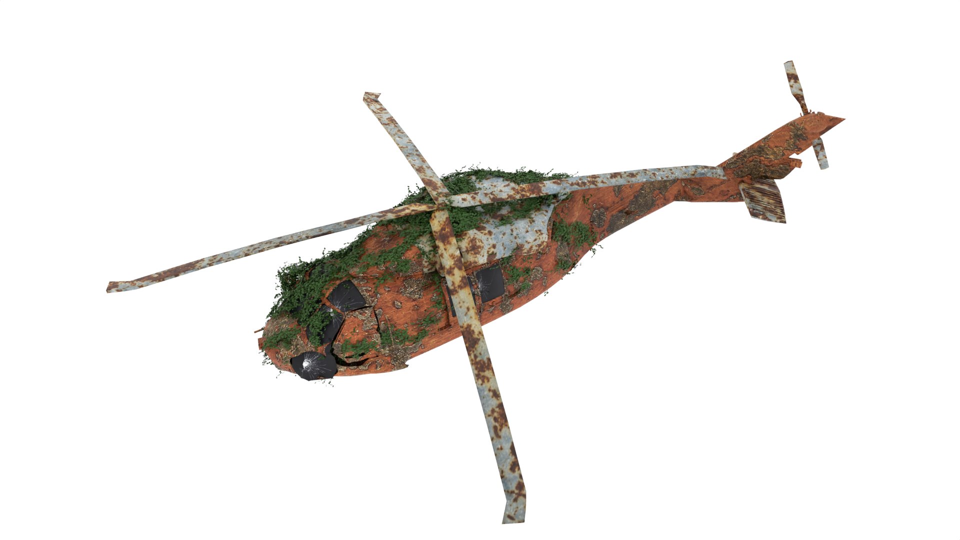 Damaged Rusted Helicopter Model - TurboSquid 2034707