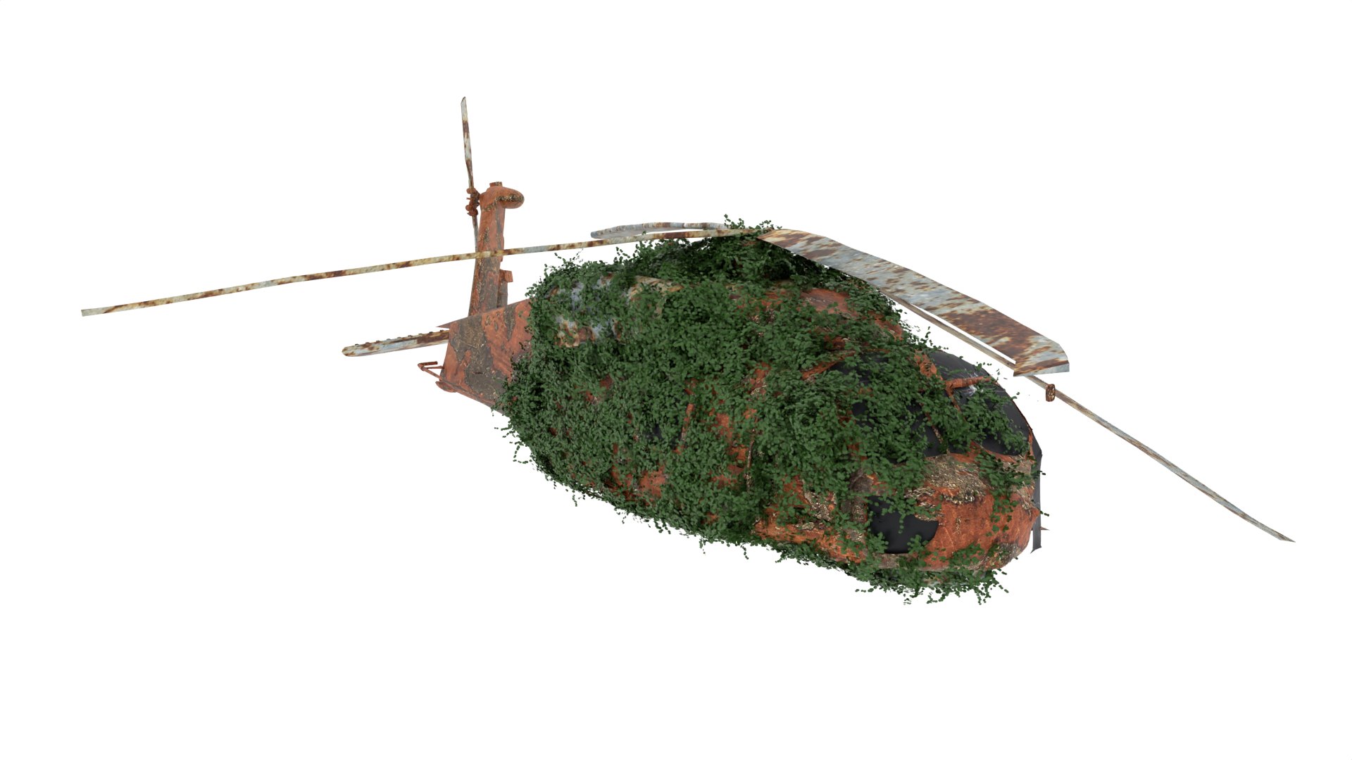 Damaged Rusted Helicopter Model - TurboSquid 2034707