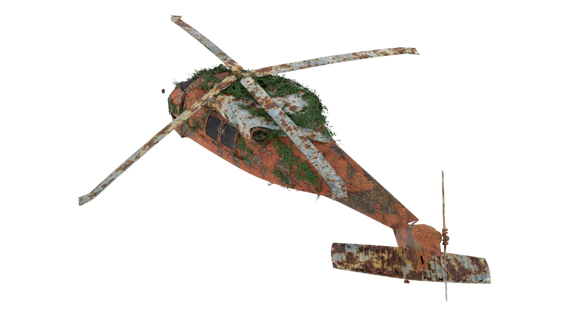 Damaged Rusted Helicopter Model - TurboSquid 2034707