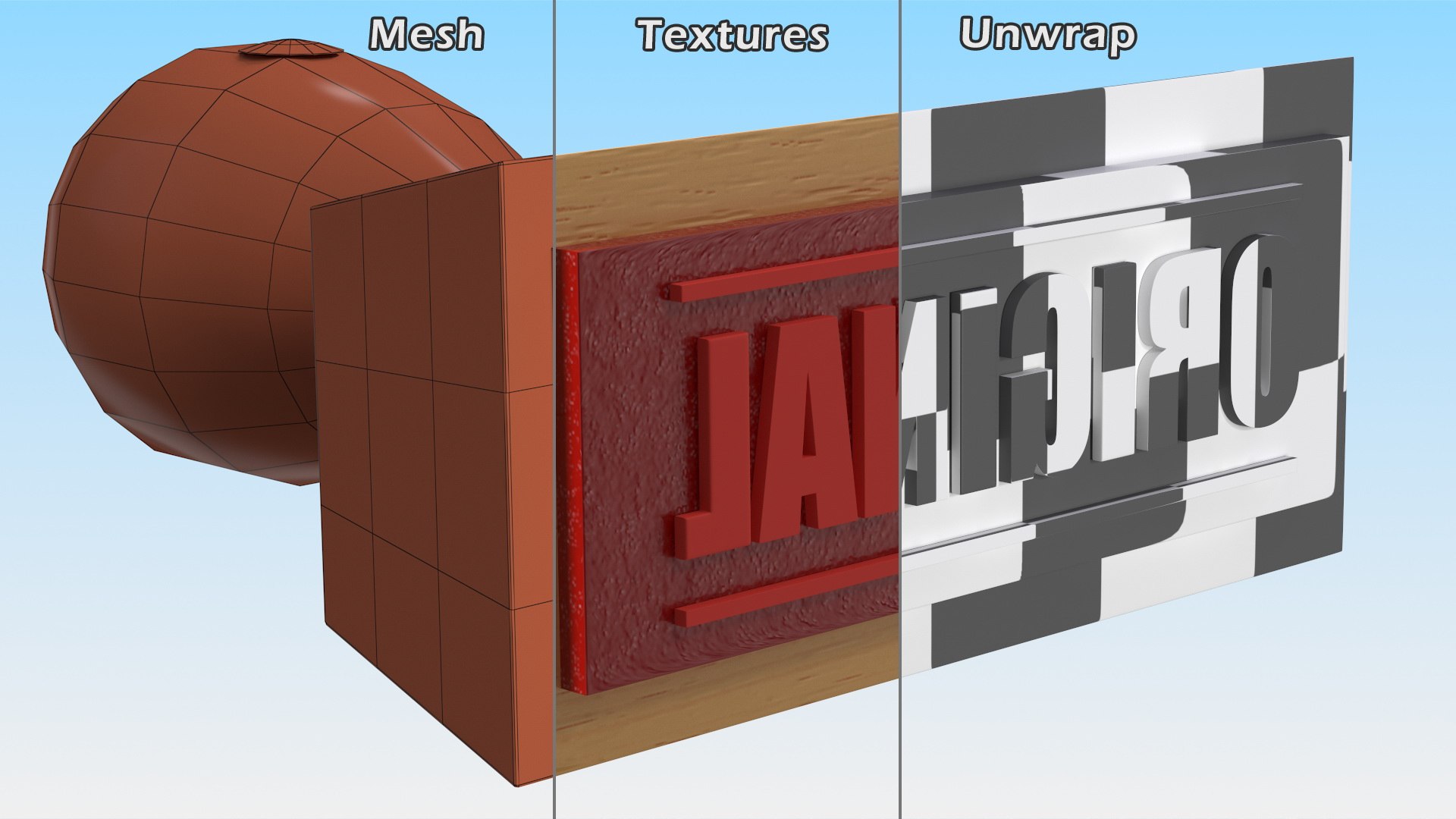 3D Model Rubber Stamp With Wood Handle Original - TurboSquid 1815150