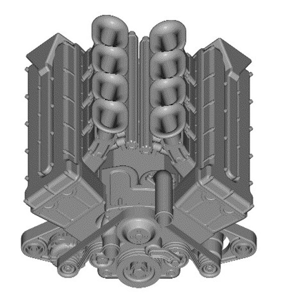 3d model v8 engine