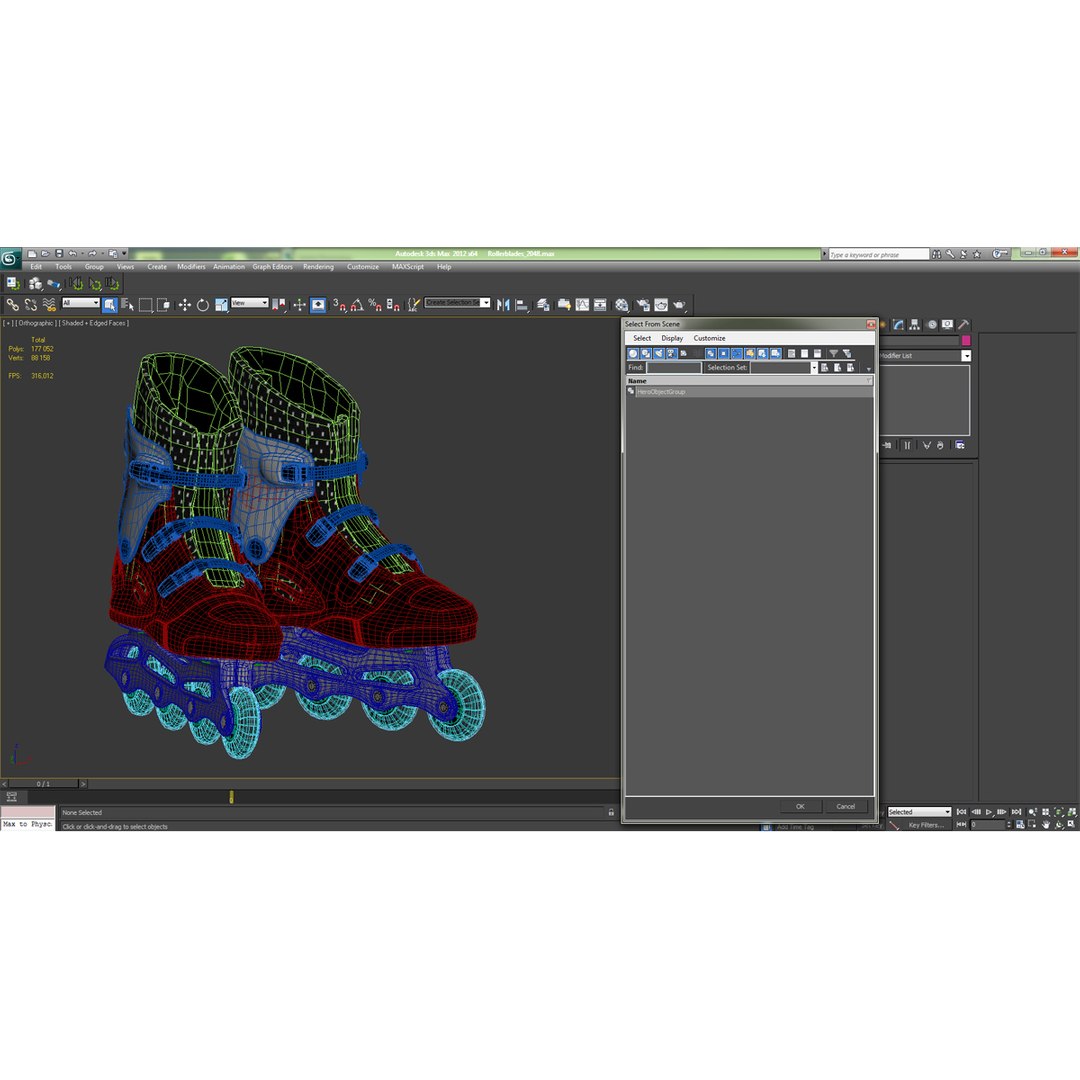 Rollerblades Modeled 3ds