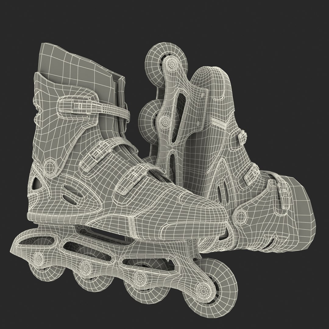 Rollerblades Modeled 3ds