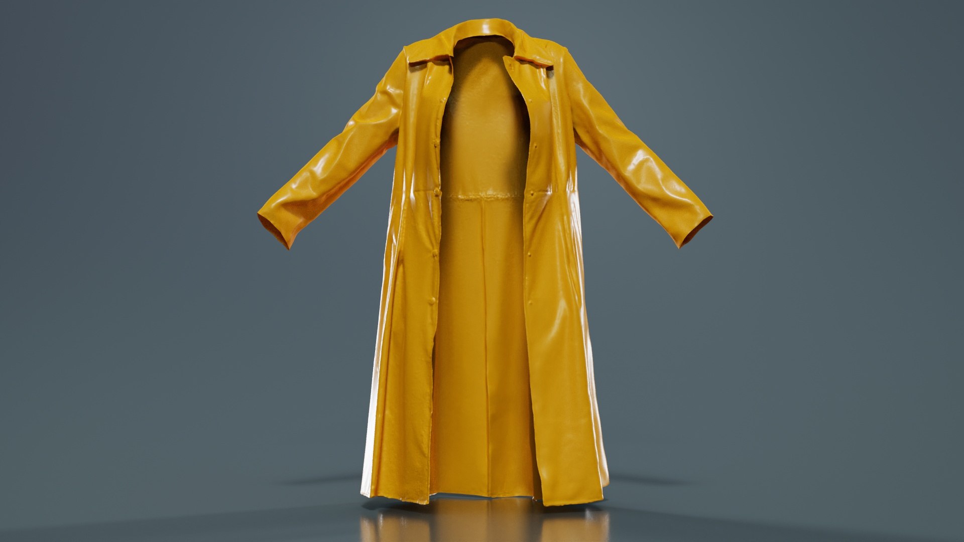 Yellow Transparant Vinyl Raincoat Open Remastered Model - TurboSquid ...