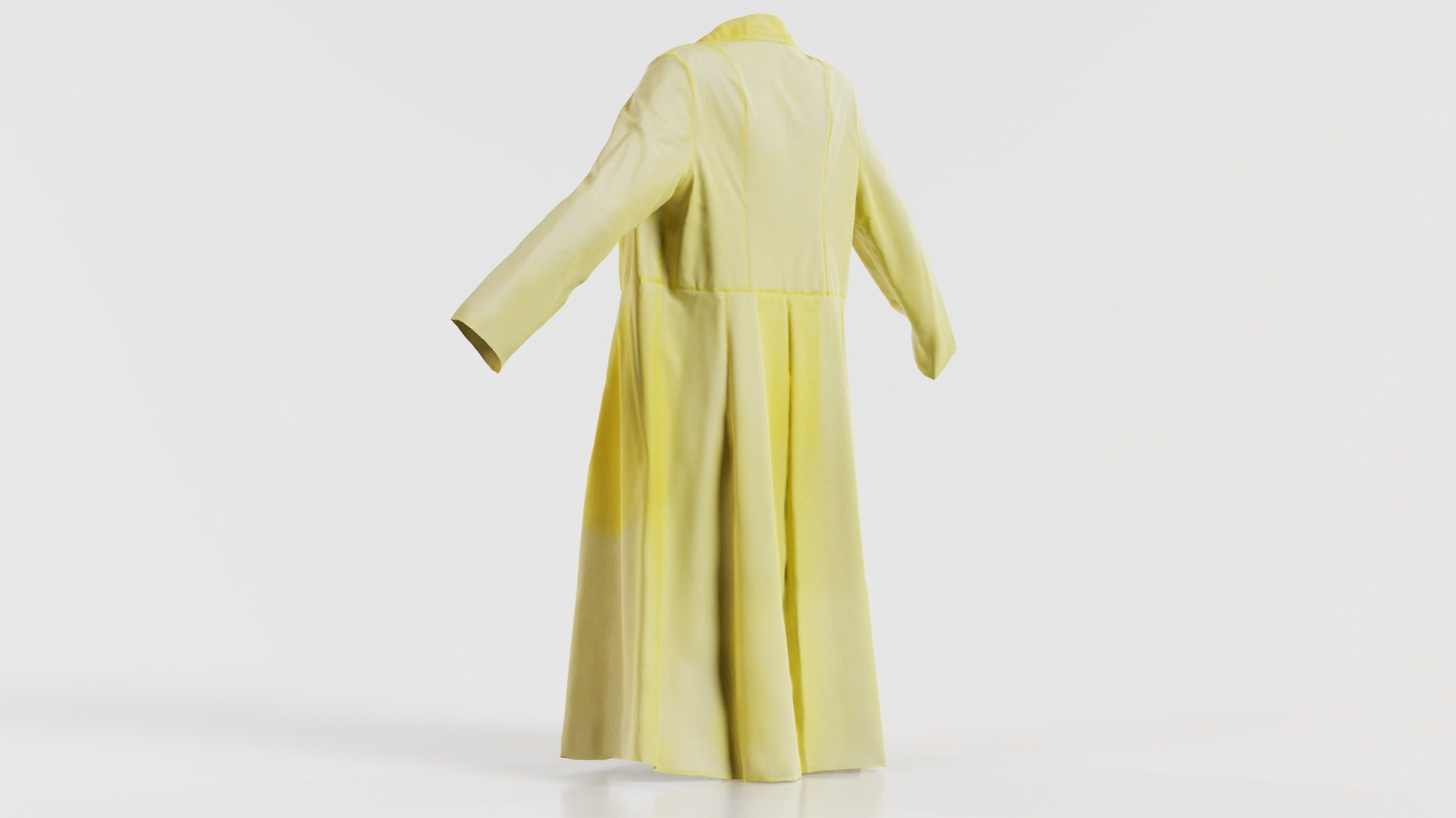 Yellow Transparant Vinyl Raincoat Open Remastered Model - TurboSquid ...