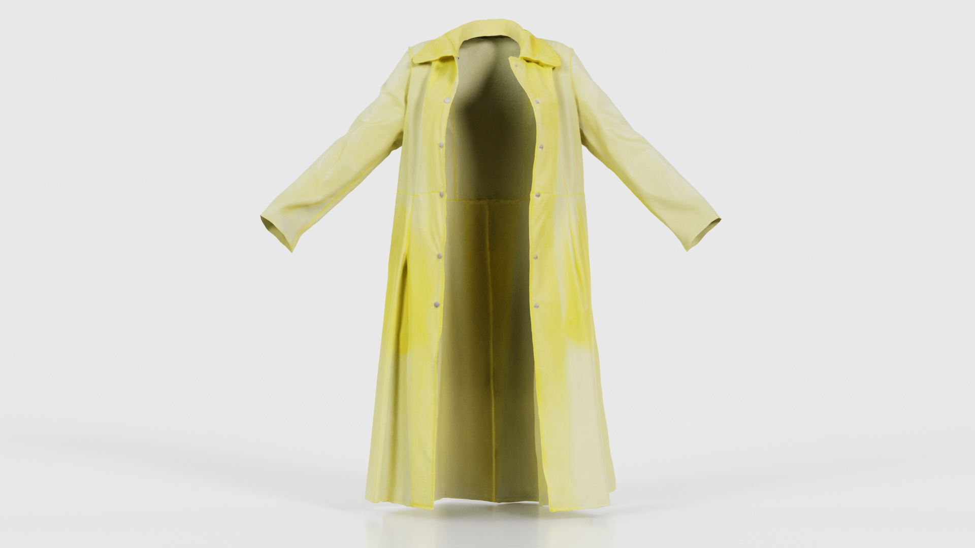 Yellow Transparant Vinyl Raincoat Open Remastered Model - TurboSquid ...