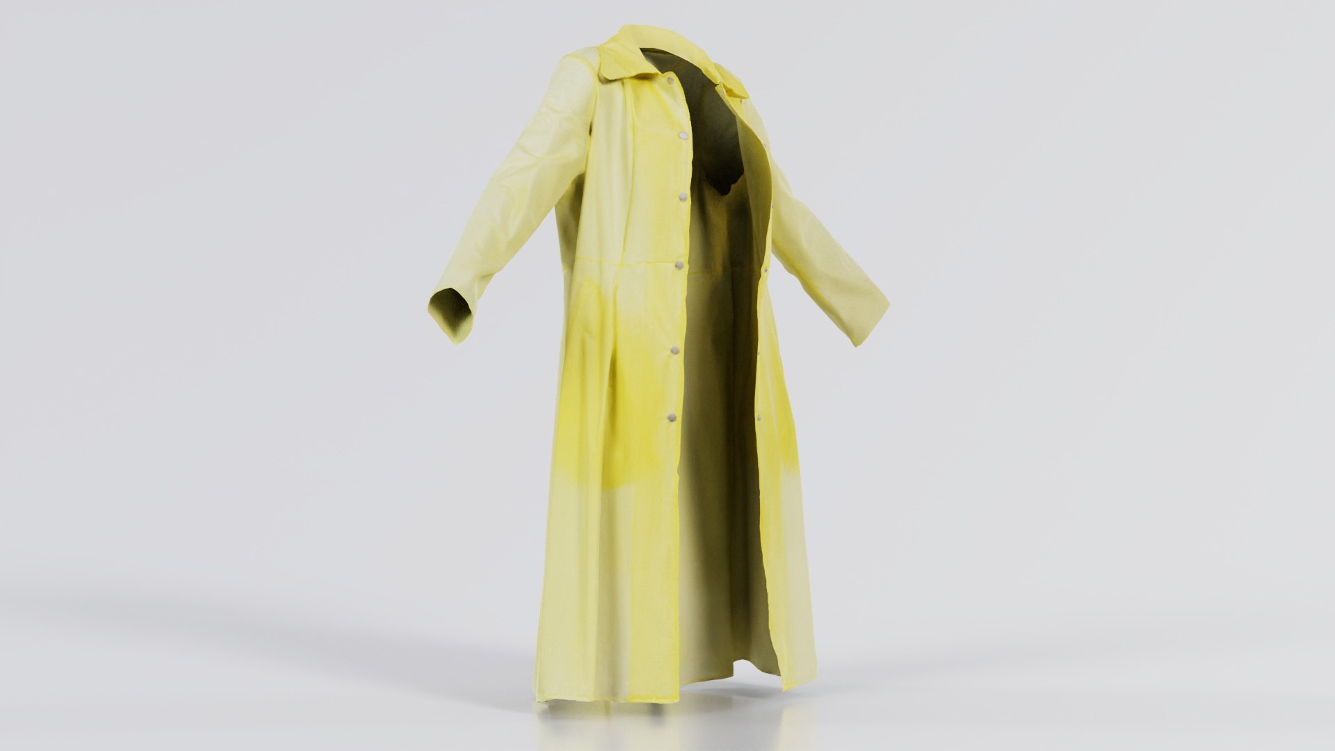 Yellow Transparant Vinyl Raincoat Open Remastered Model - TurboSquid ...