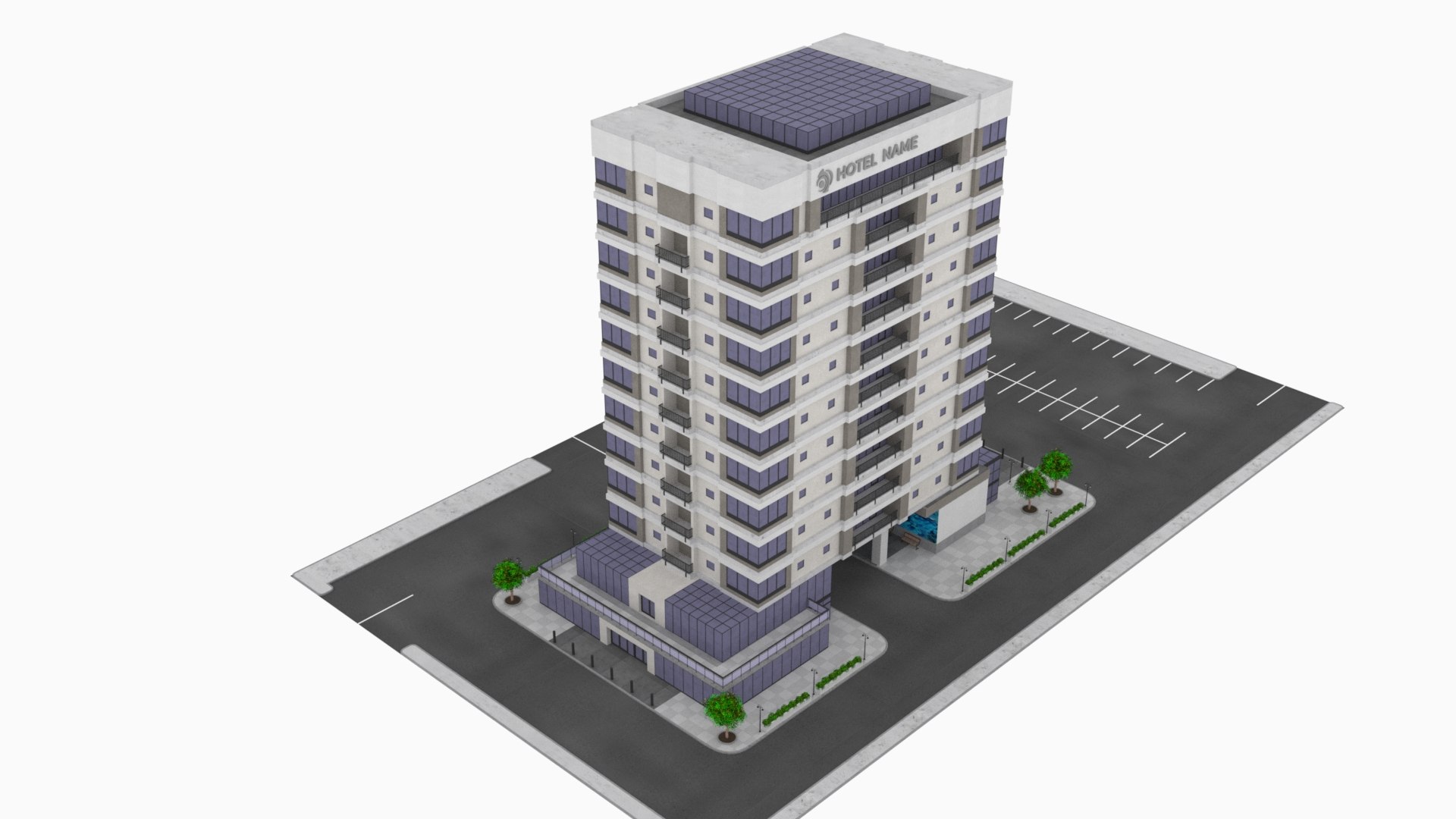 3D Hotel City Building Block - Modular Model - TurboSquid 1964021