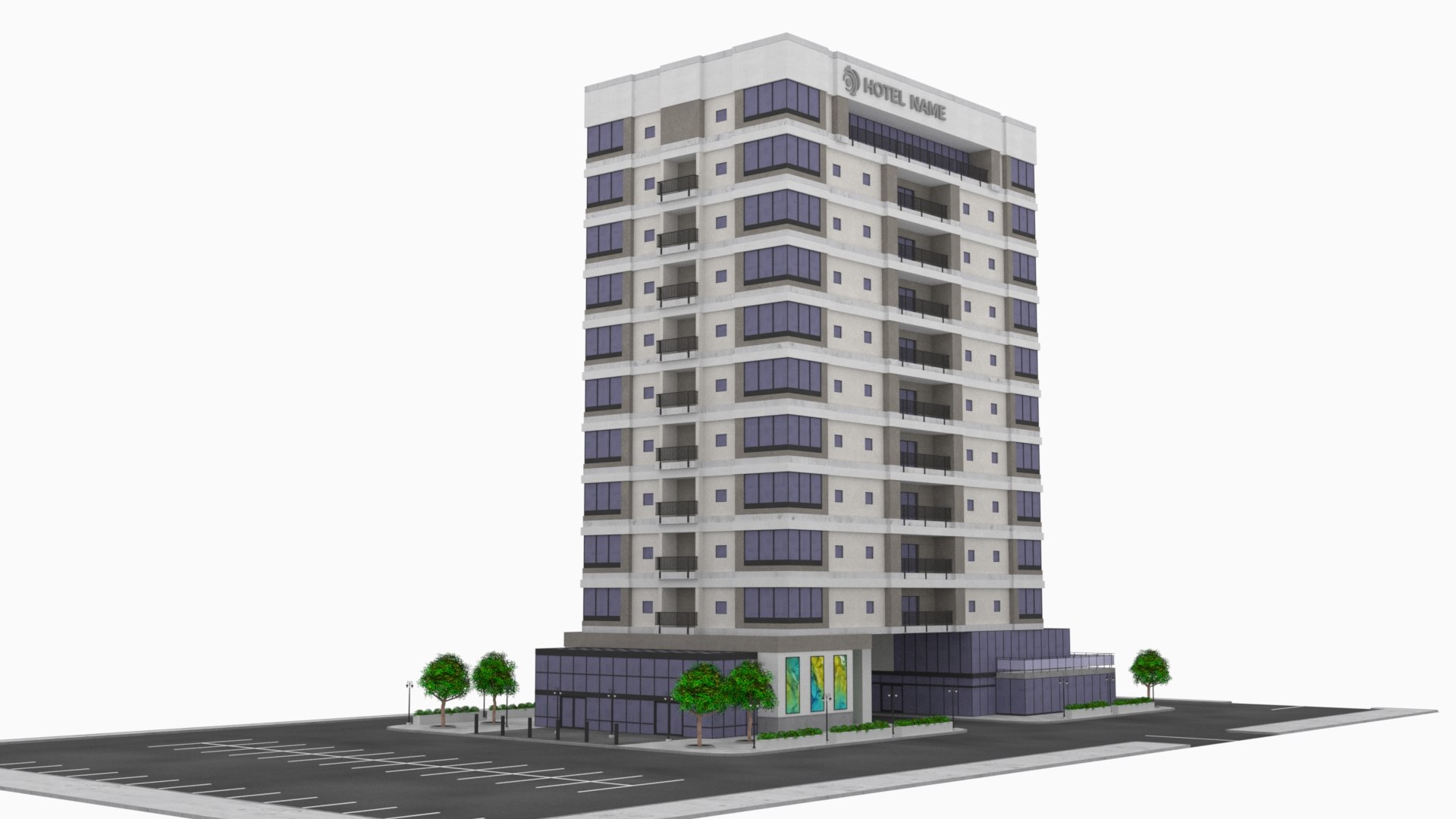 3D Hotel City Building Block - Modular Model - TurboSquid 1964021