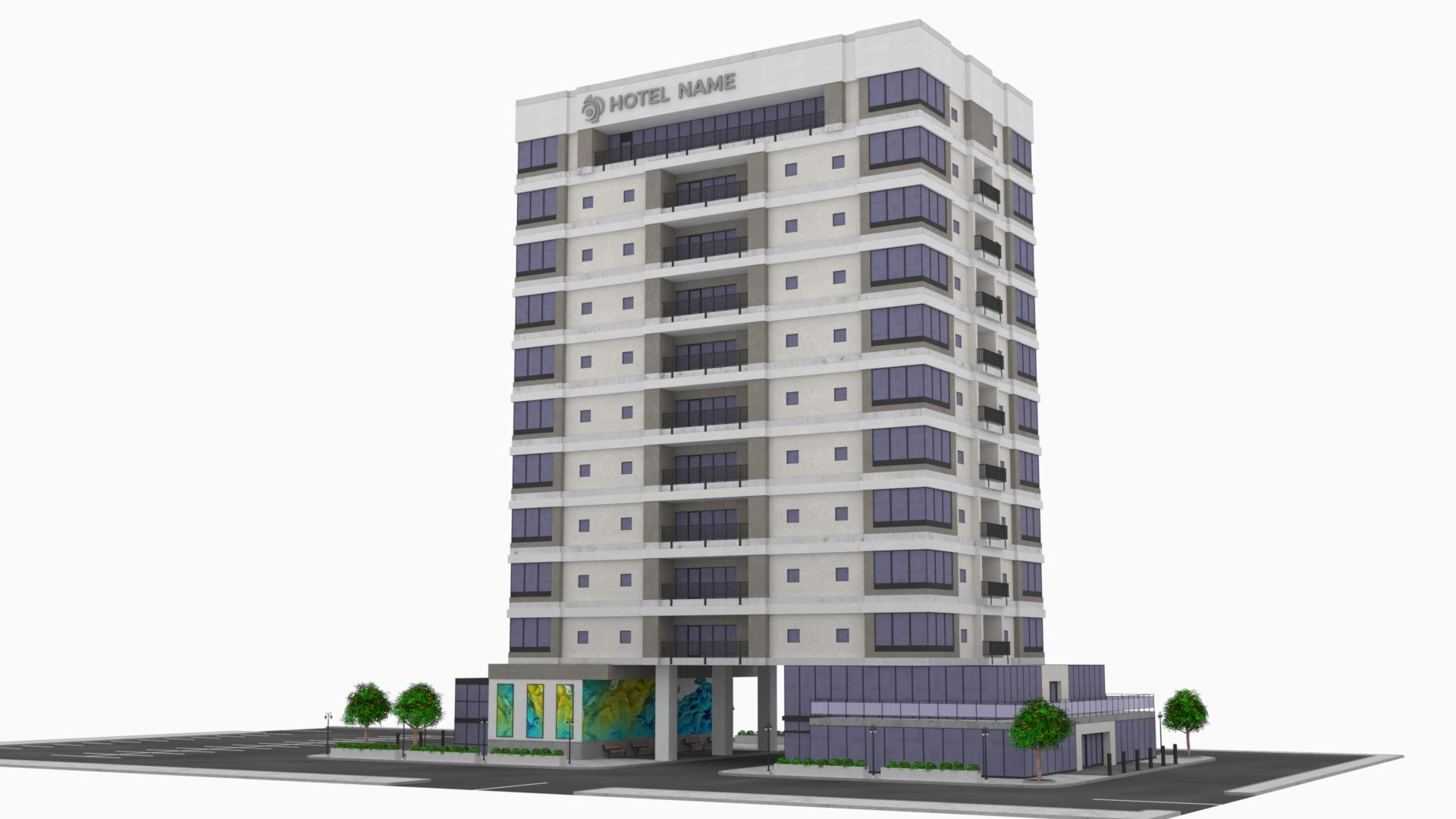 3D Hotel City Building Block - Modular Model - TurboSquid 1964021