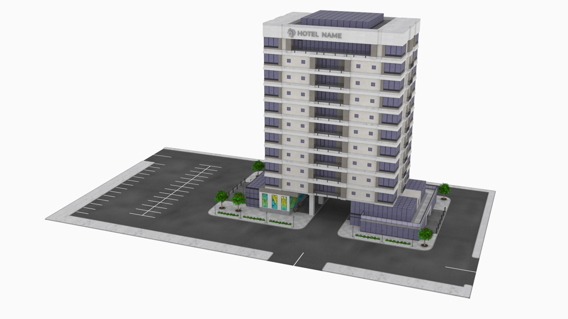 3D Hotel City Building Block - Modular Model - TurboSquid 1964021