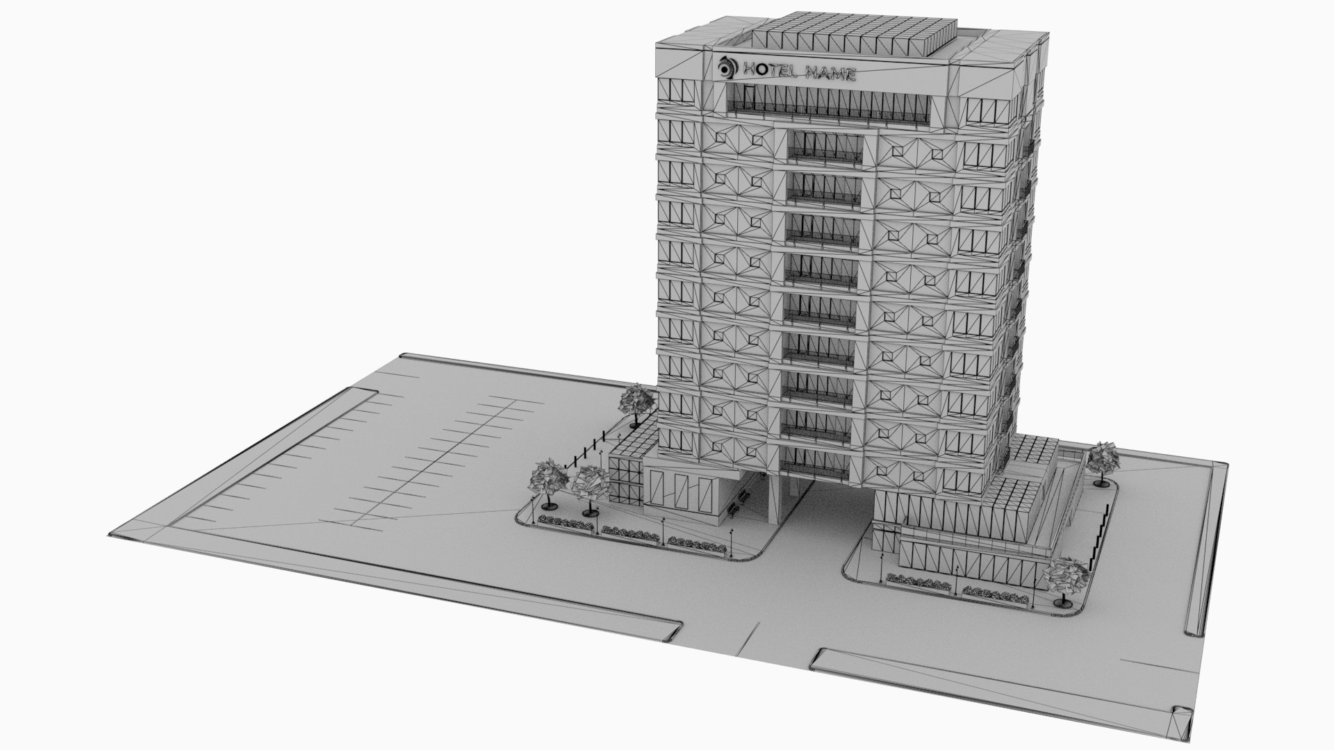 3D Hotel City Building Block - Modular Model - TurboSquid 1964021