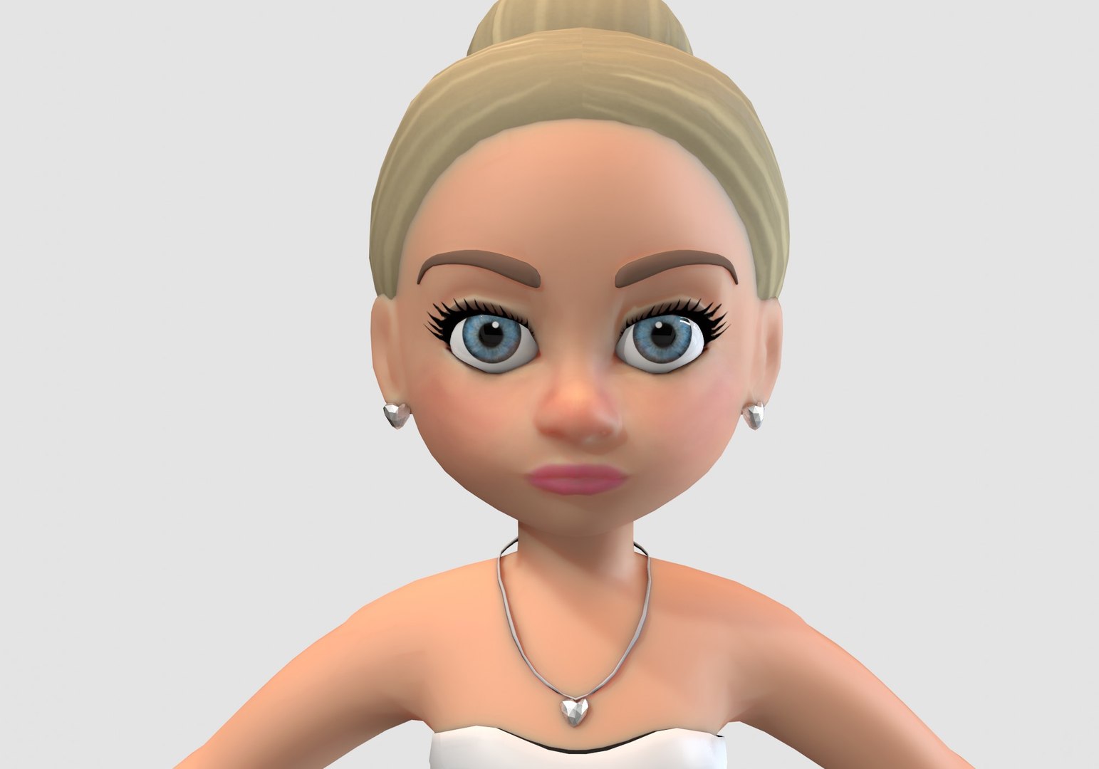 Elegant Cartoon Girl 3D Model - TurboSquid 1910323