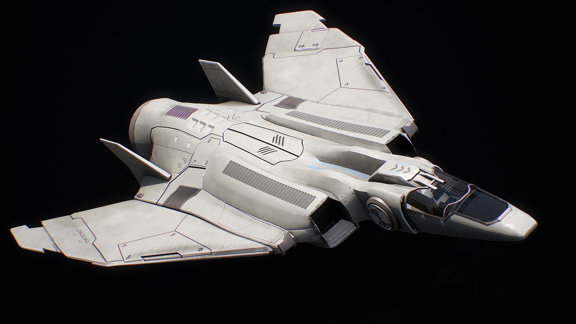 3D Sci-Fi Space Fighter PBR - TurboSquid 2009684