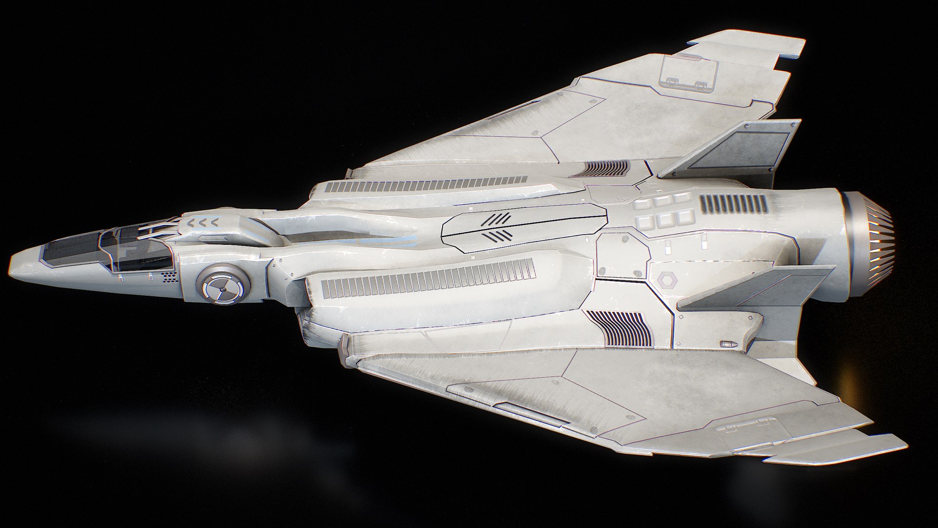 3D Sci-Fi Space Fighter PBR - TurboSquid 2009684