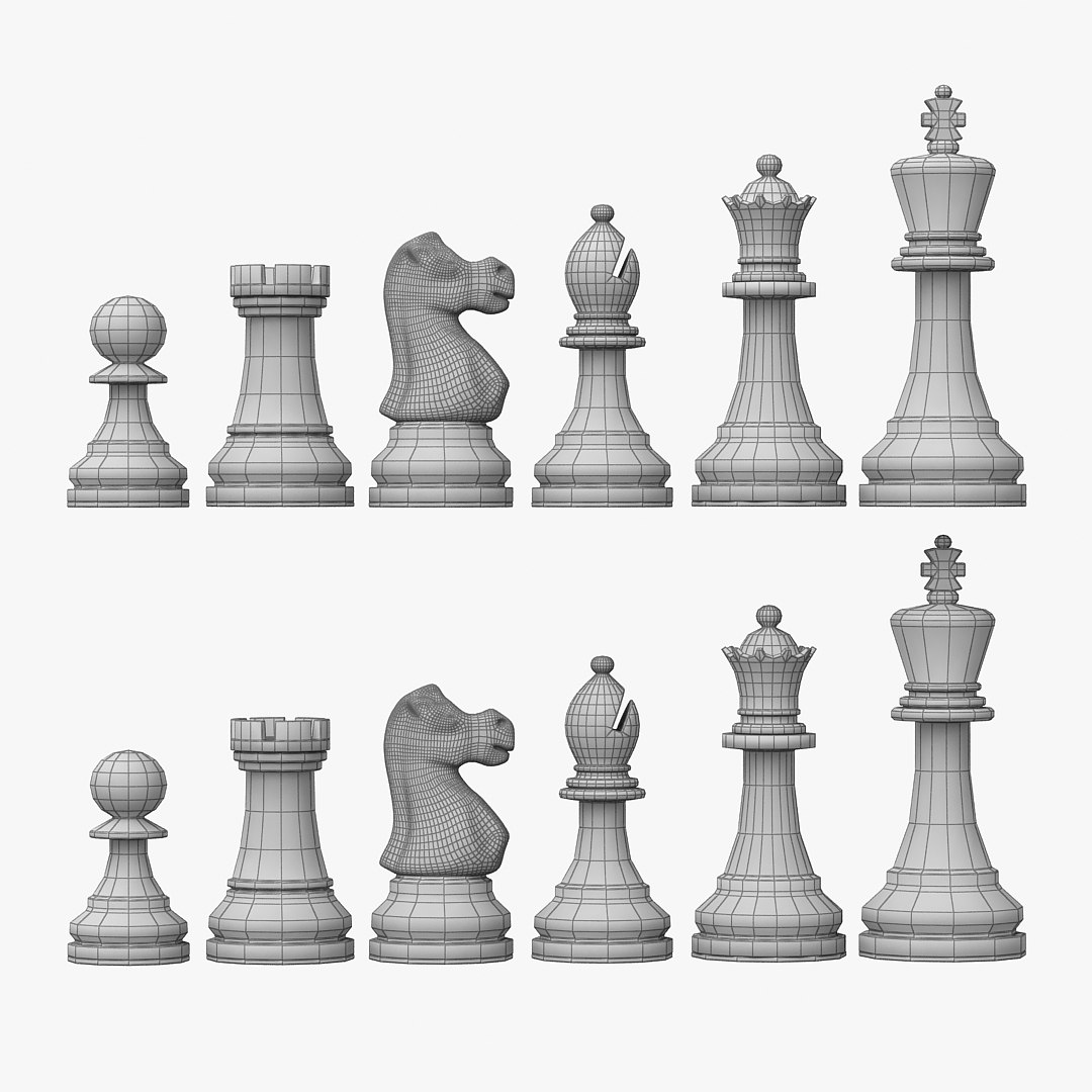 3D Model Chess Pieces Set - TurboSquid 1476366