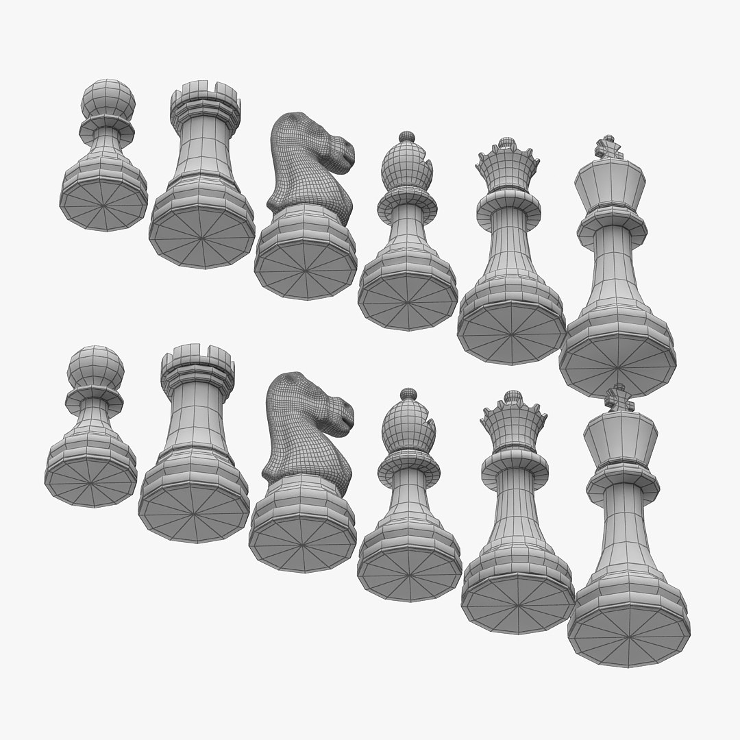 3D Model Chess Pieces Set - TurboSquid 1476366