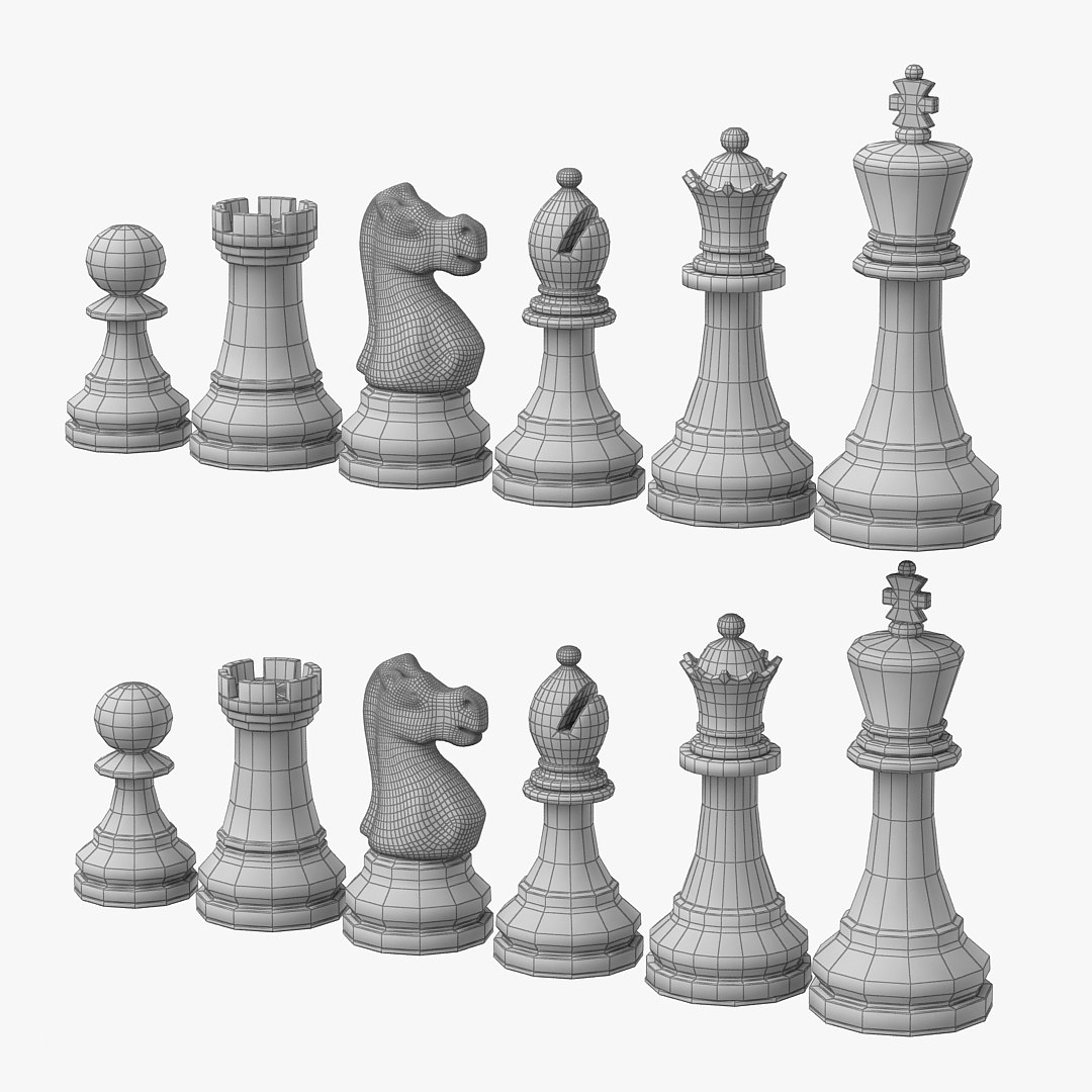 3D Model Chess Pieces Set - TurboSquid 1476366