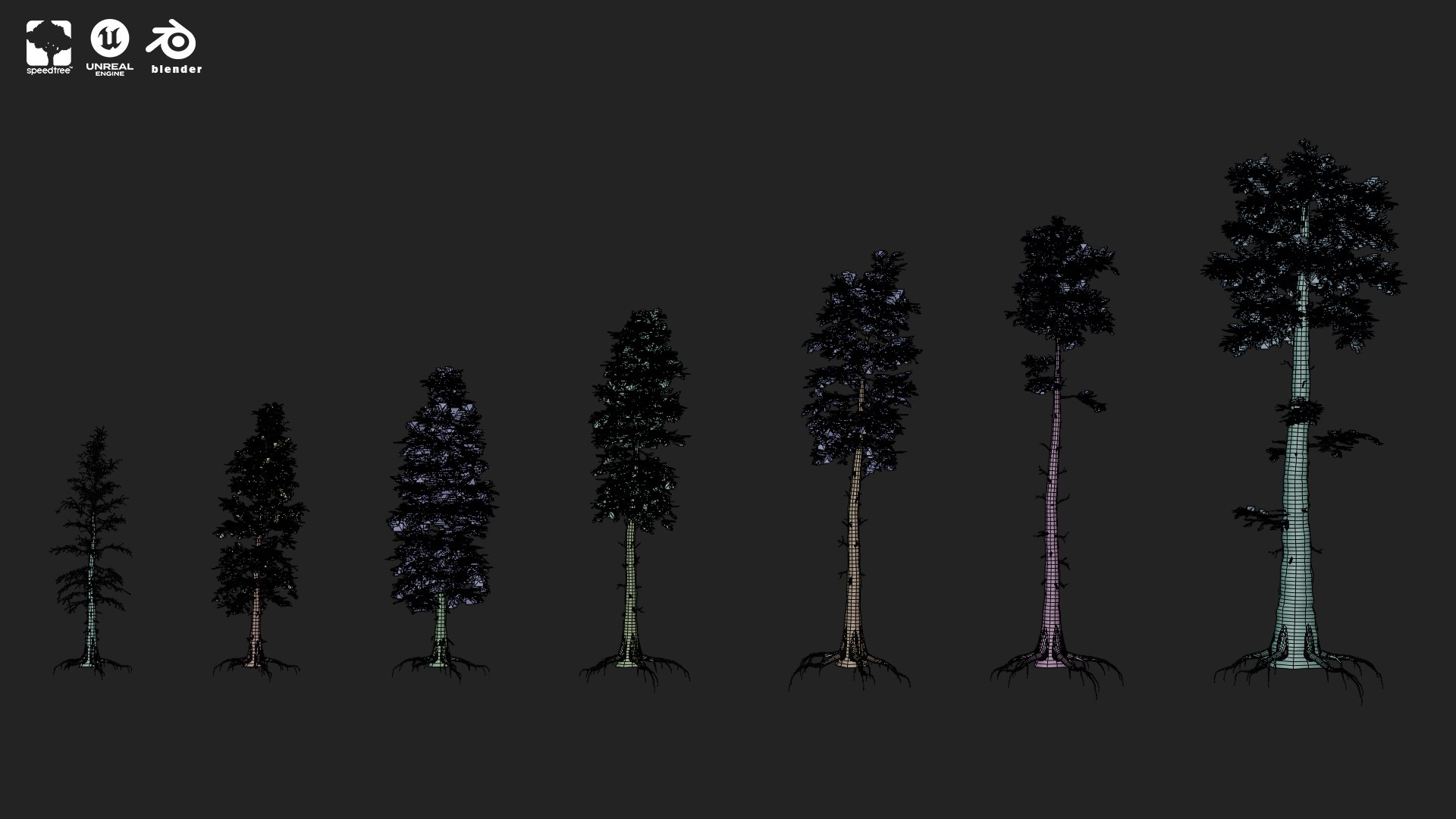 3D RED WOOD TREE PACK Model - TurboSquid 2298113