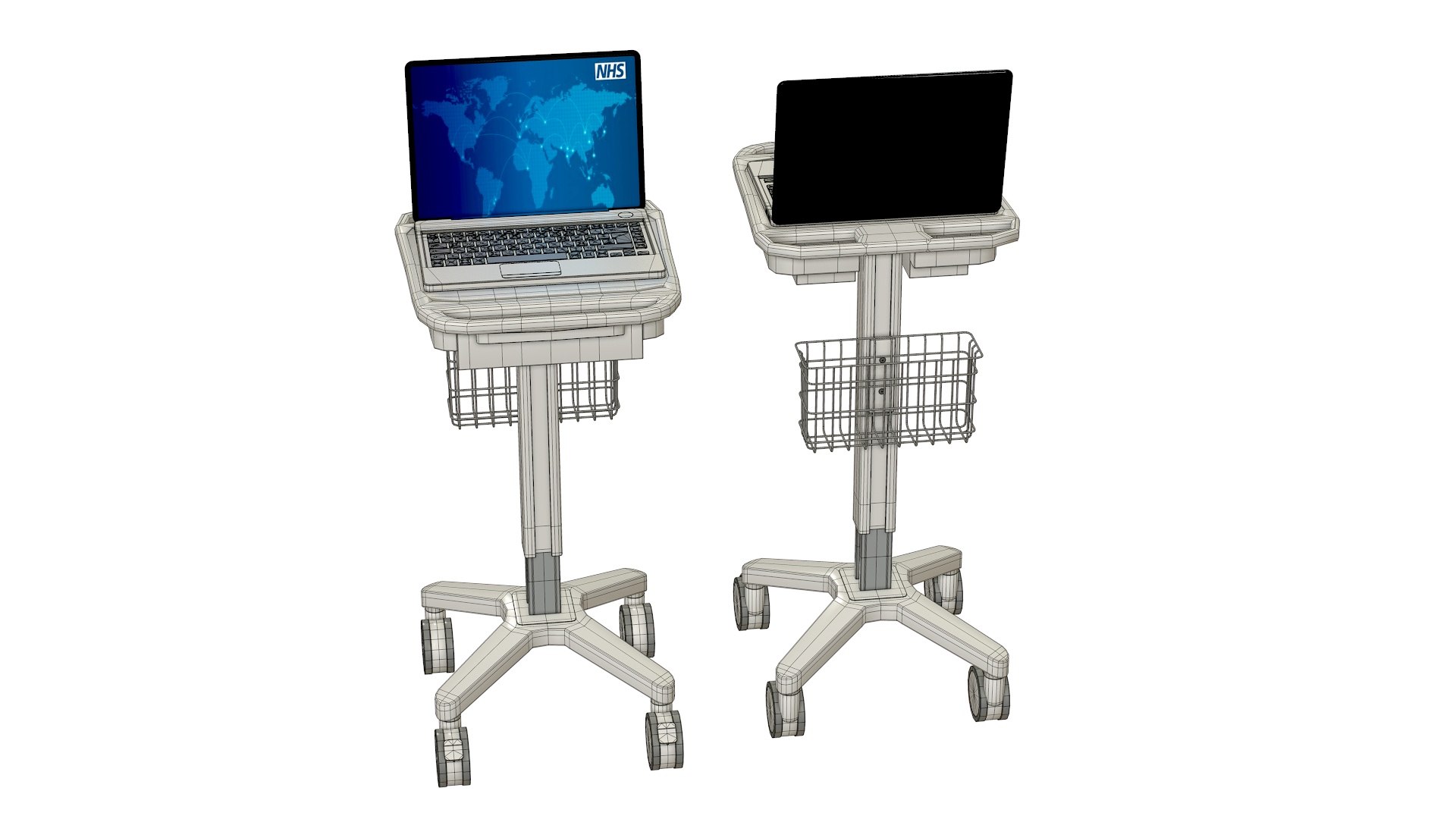 Mobile Laptop Cart 3D Model - TurboSquid 1865615