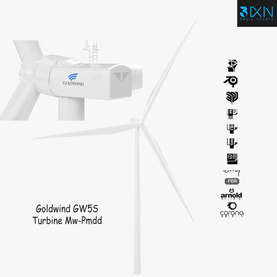 Goldwind GW5S Turbine Mw-Pmdd 3D Model - TurboSquid 2271574