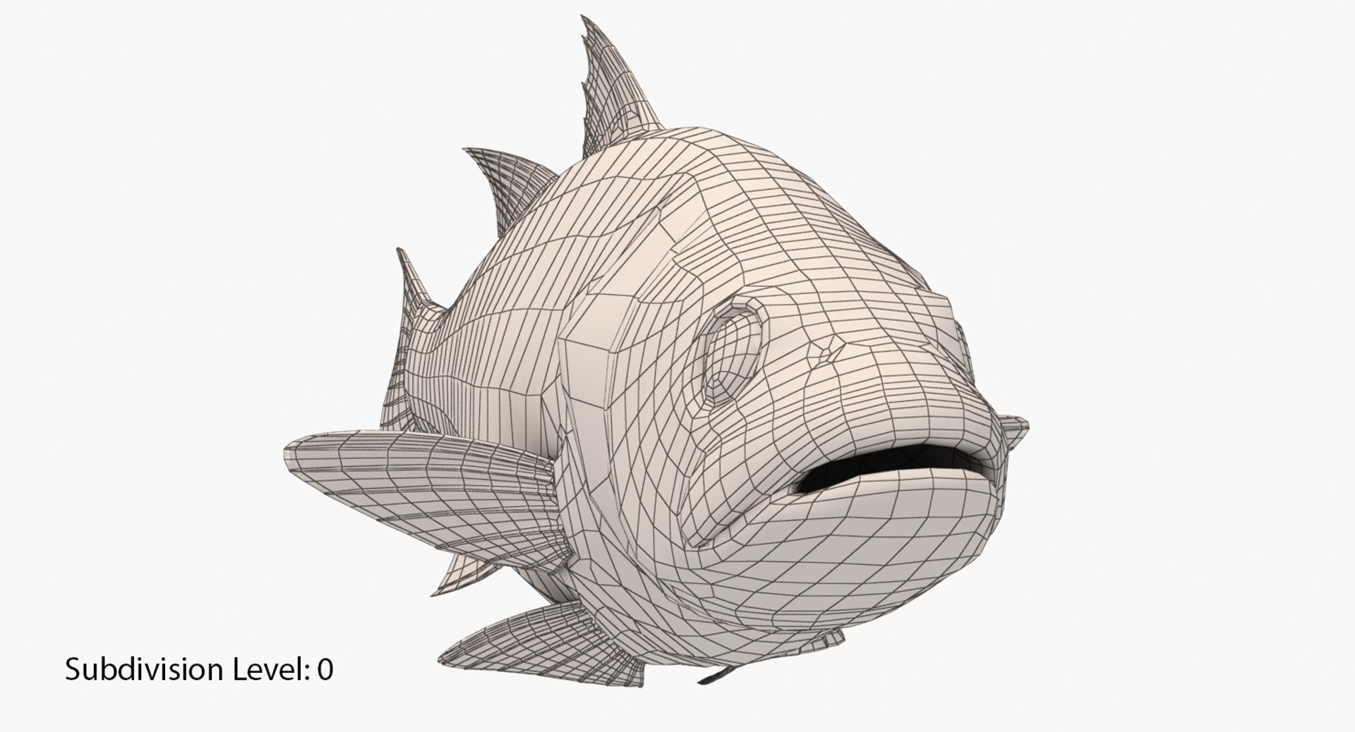3d model sea bass fish animation