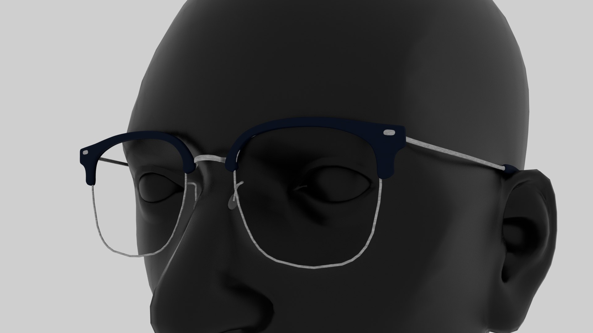 3D Square Half Frame Glasses Model - TurboSquid 2349272