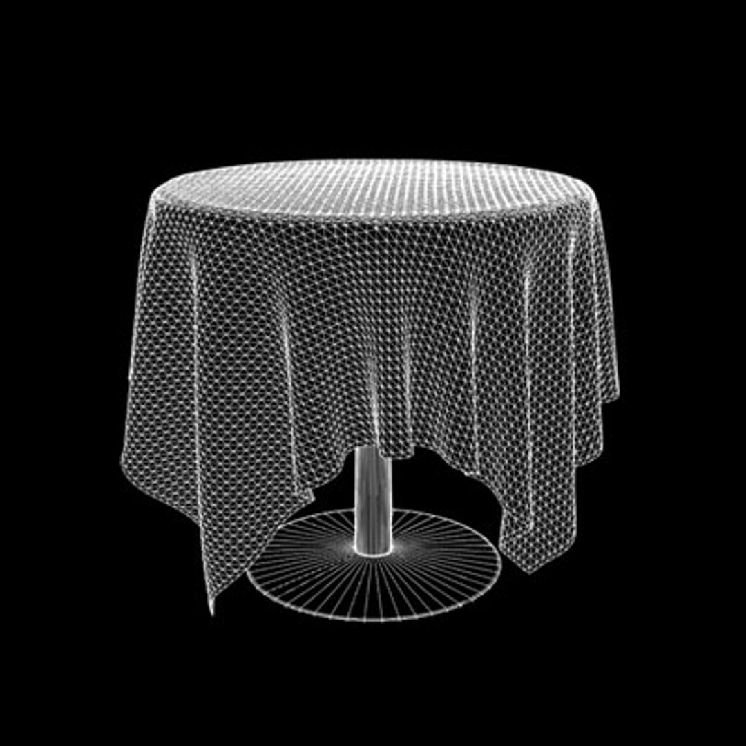 3d model restaurant tablecloth table