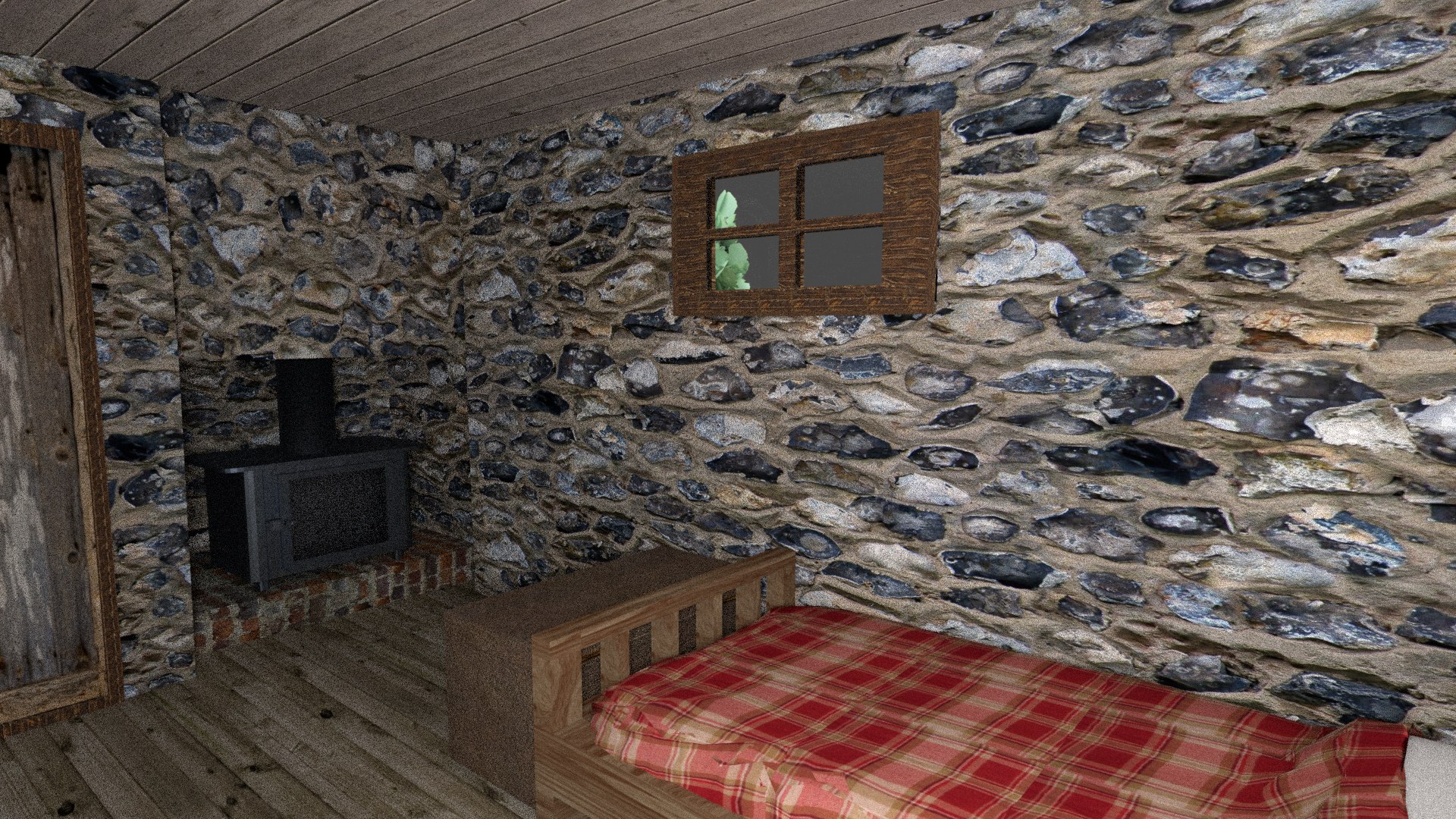 3D Stone Hut 2 With Interior - TurboSquid 1798459