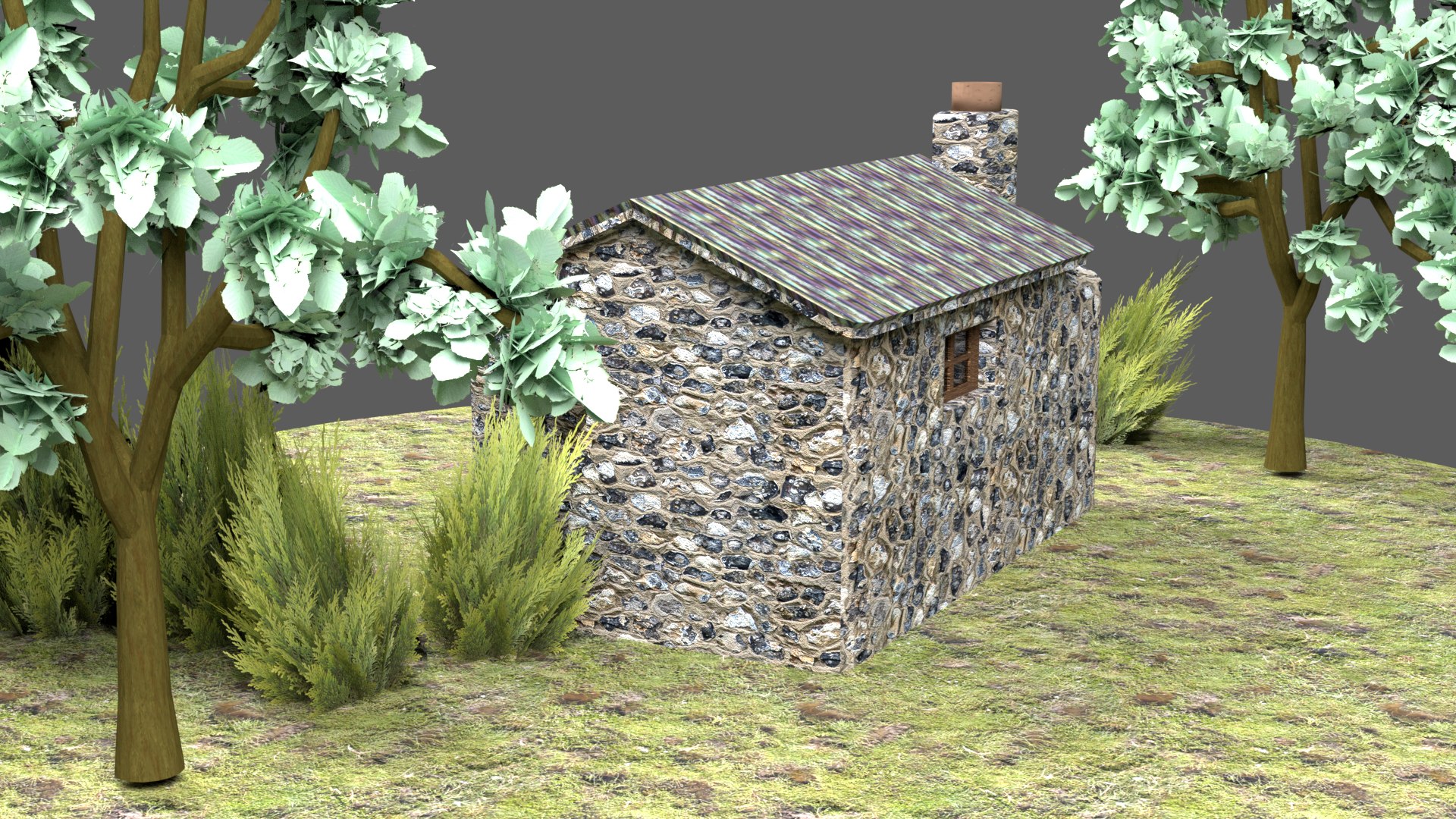 3D Stone Hut 2 With Interior - TurboSquid 1798459