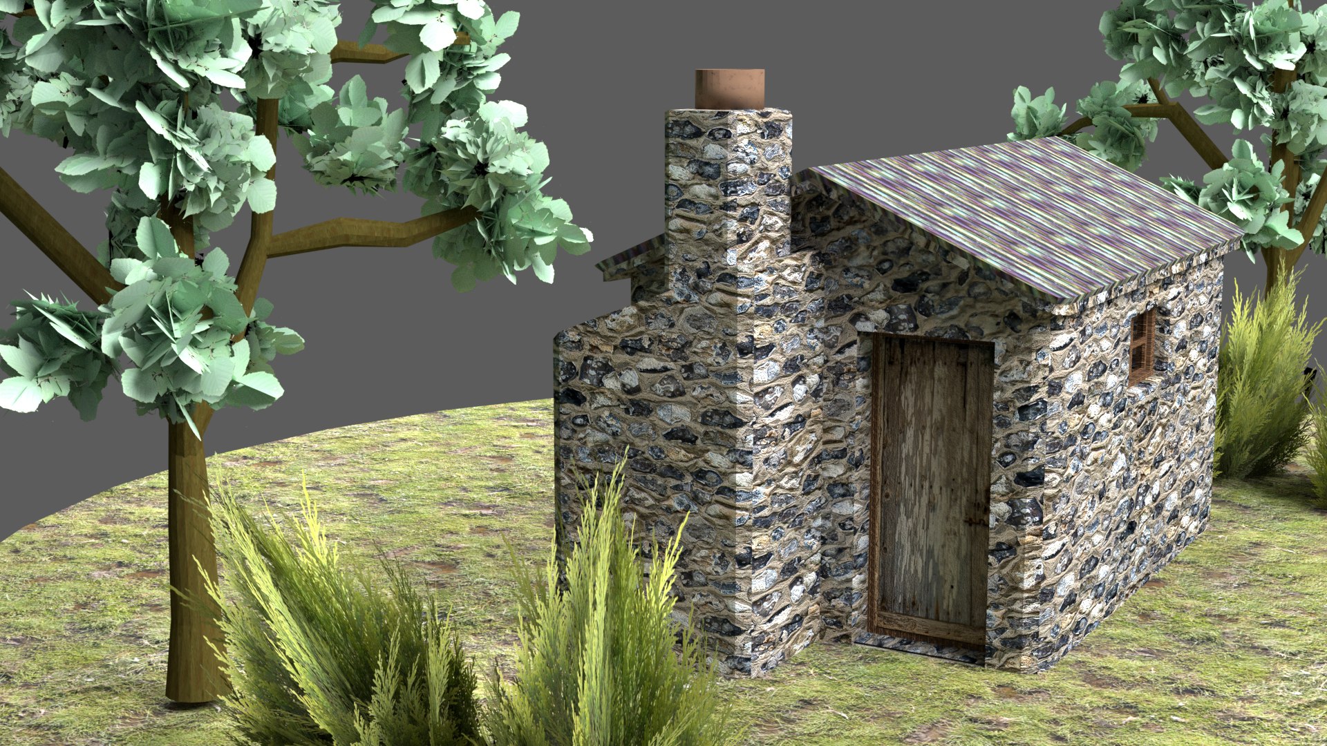 3D Stone Hut 2 With Interior - TurboSquid 1798459