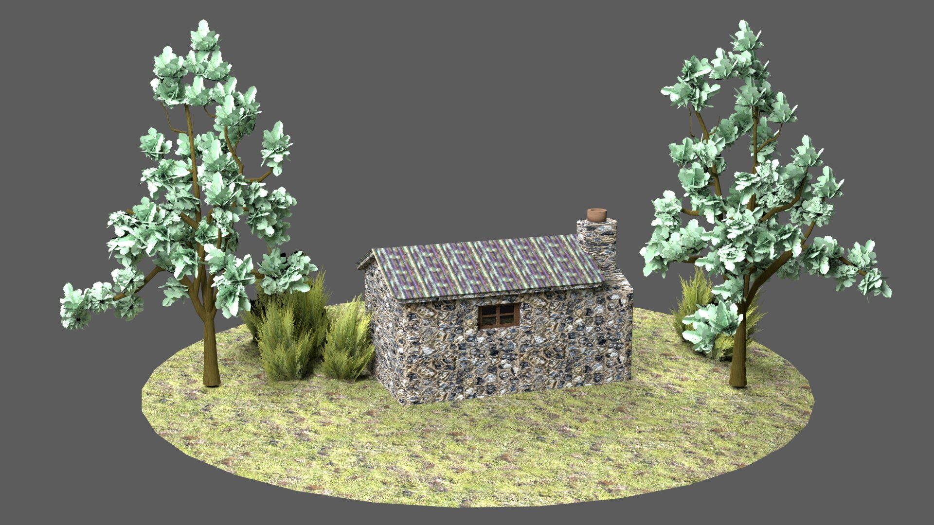 3D Stone Hut 2 With Interior - TurboSquid 1798459