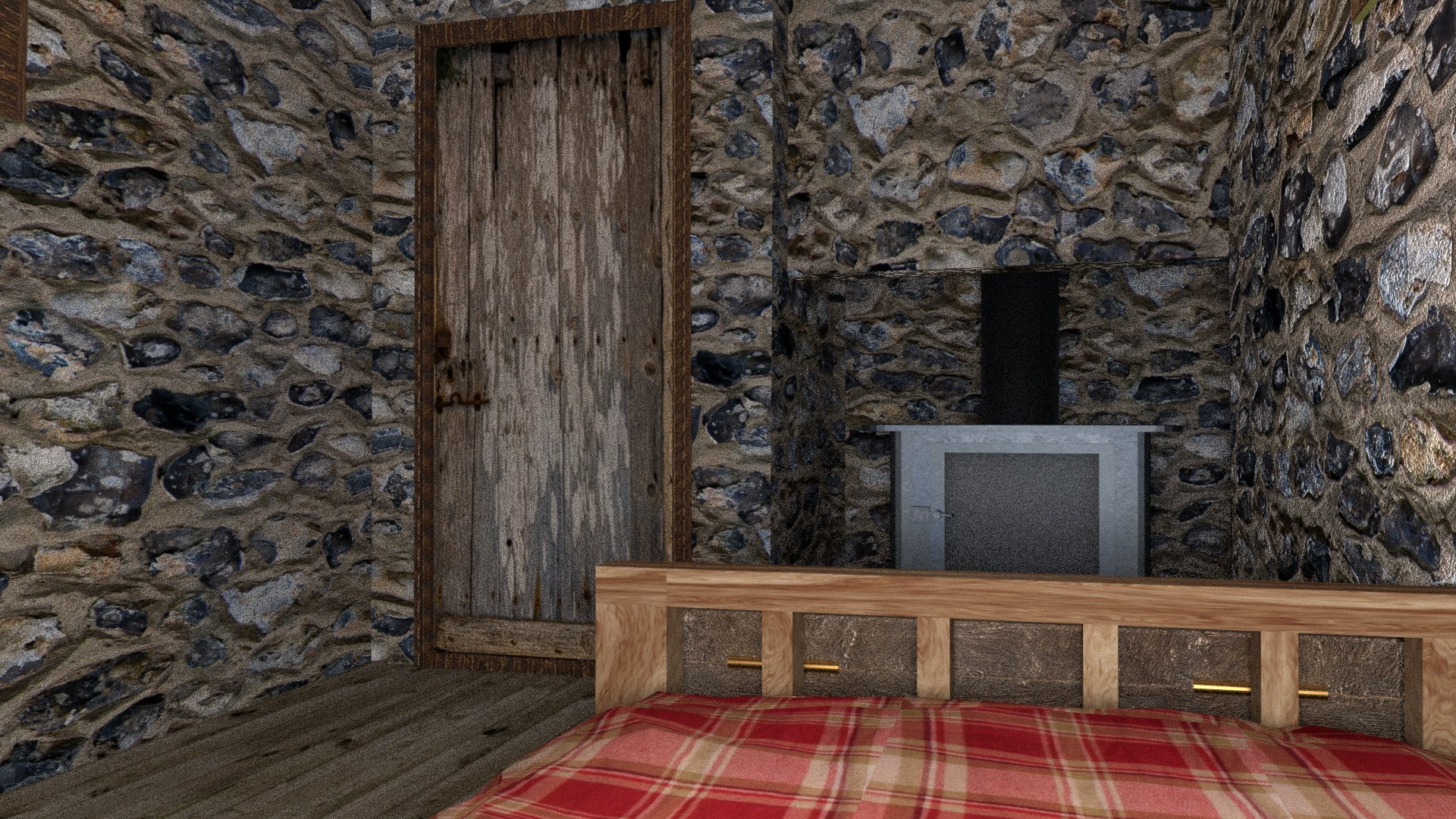 3D Stone Hut 2 With Interior - TurboSquid 1798459