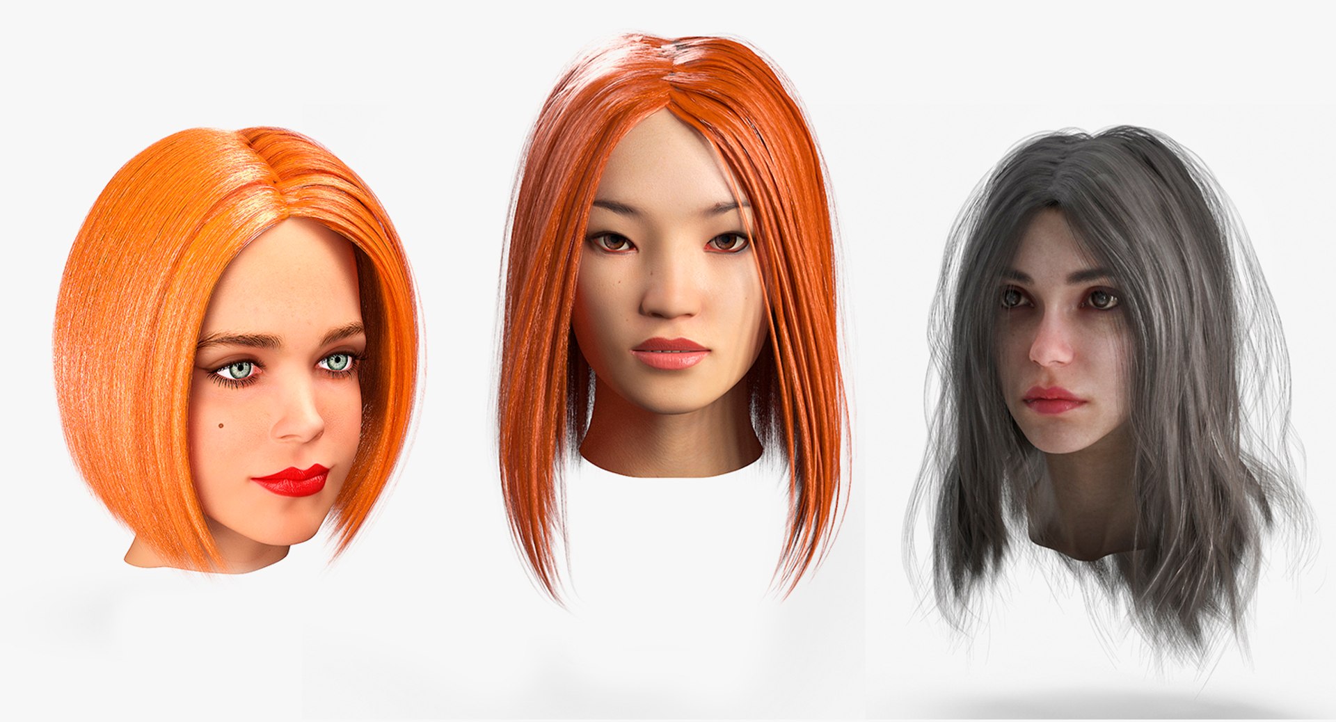 Female Heads Collection 6 3D Model - TurboSquid 2373480