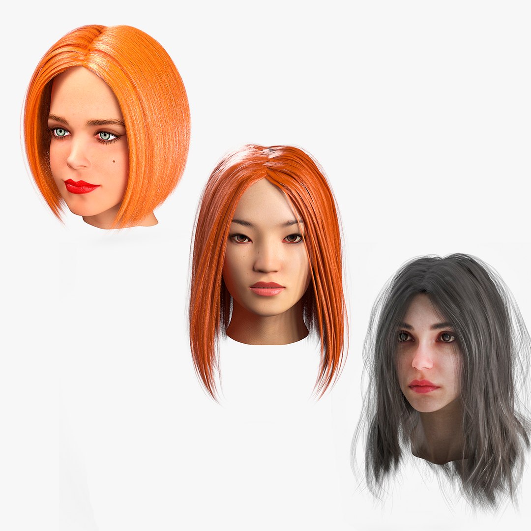 Female Heads Collection 6 3D Model - TurboSquid 2373480