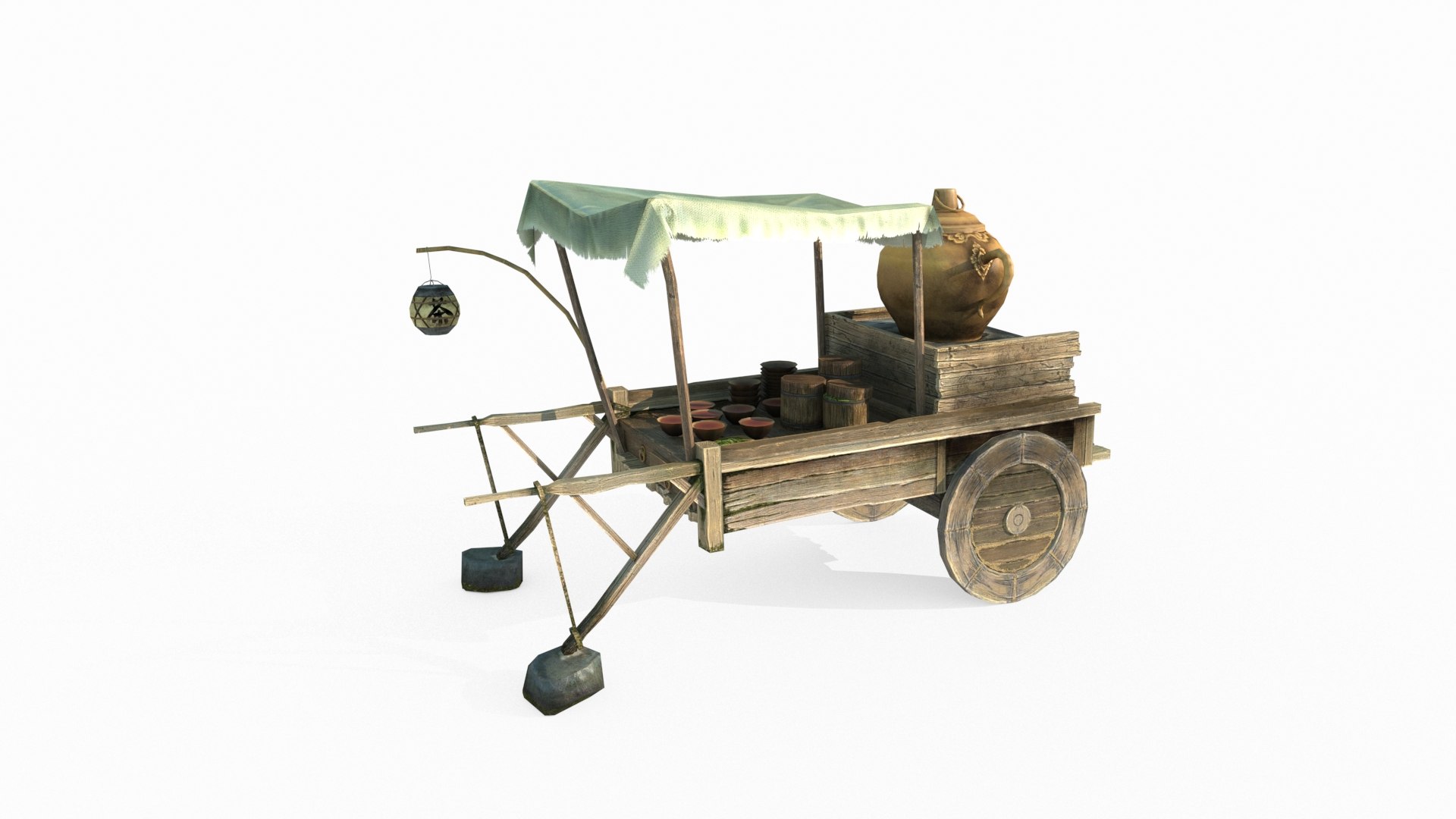 3D Ancient Asian Roadside Tea Stands - TurboSquid 2119076