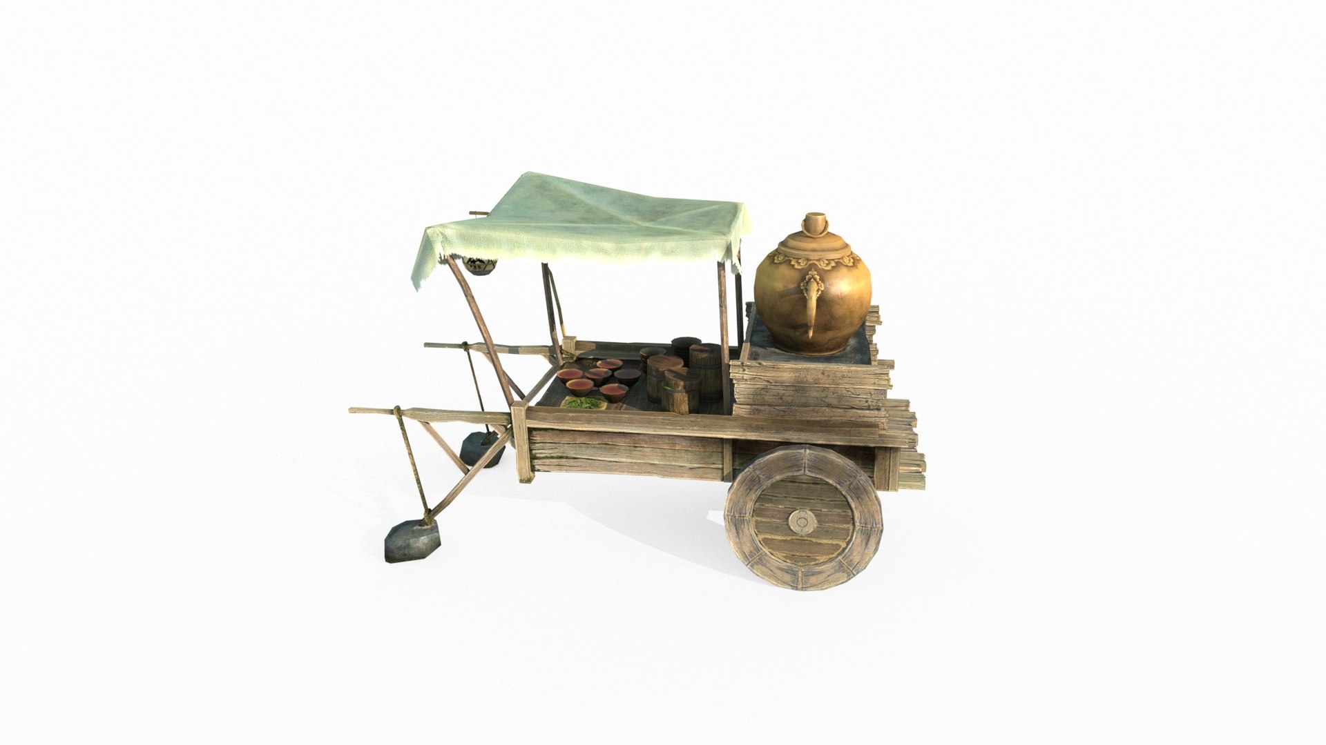 3D Ancient Asian Roadside Tea Stands - TurboSquid 2119076