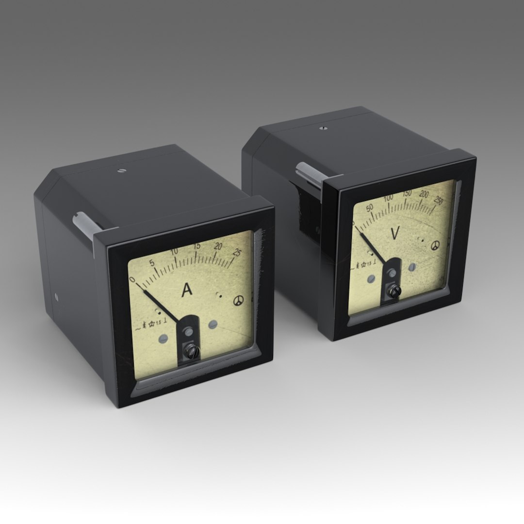 ammeter voltmeter 3d model