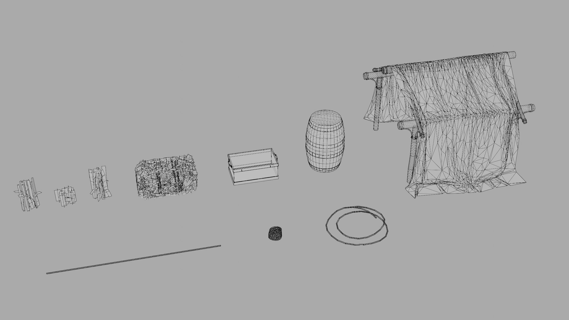 3D Medieval Tent And Environmental Props - TurboSquid 2397079