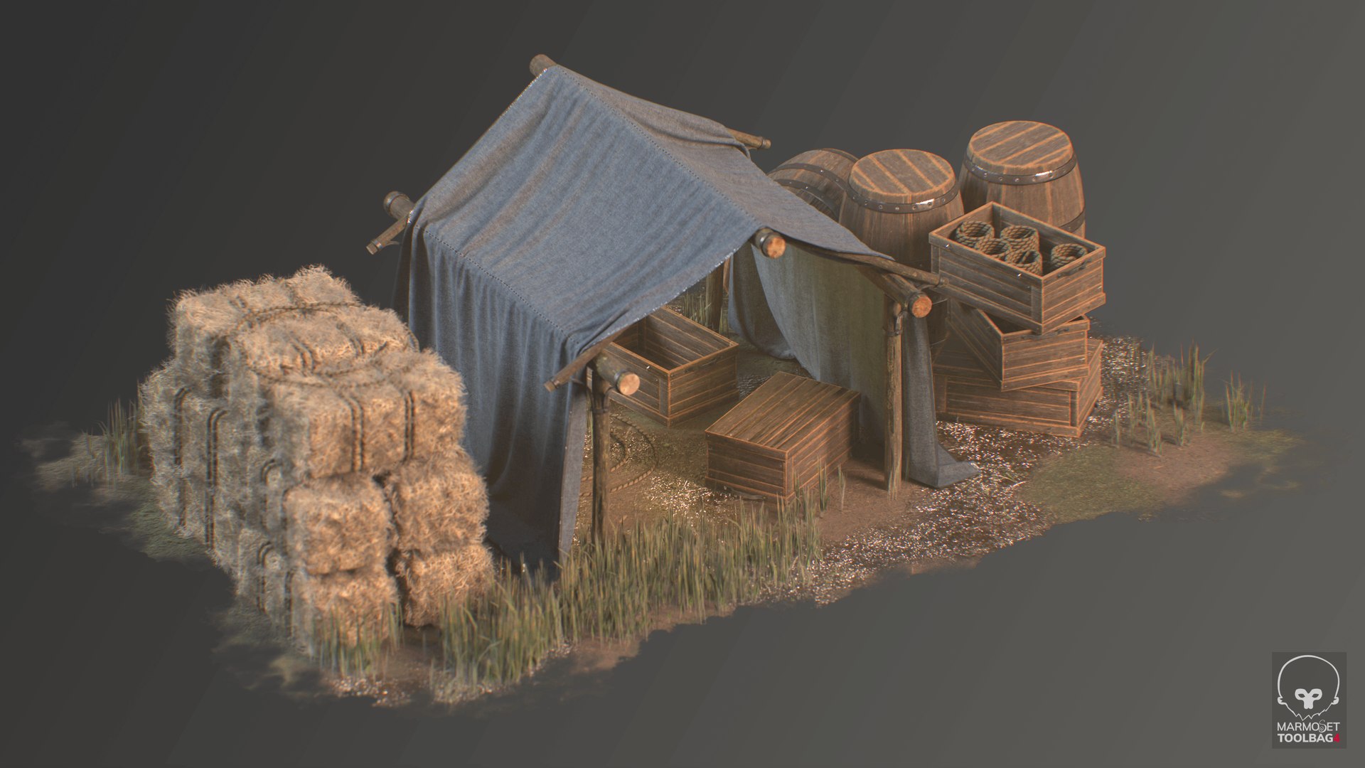 3D Medieval Tent And Environmental Props - TurboSquid 2397079