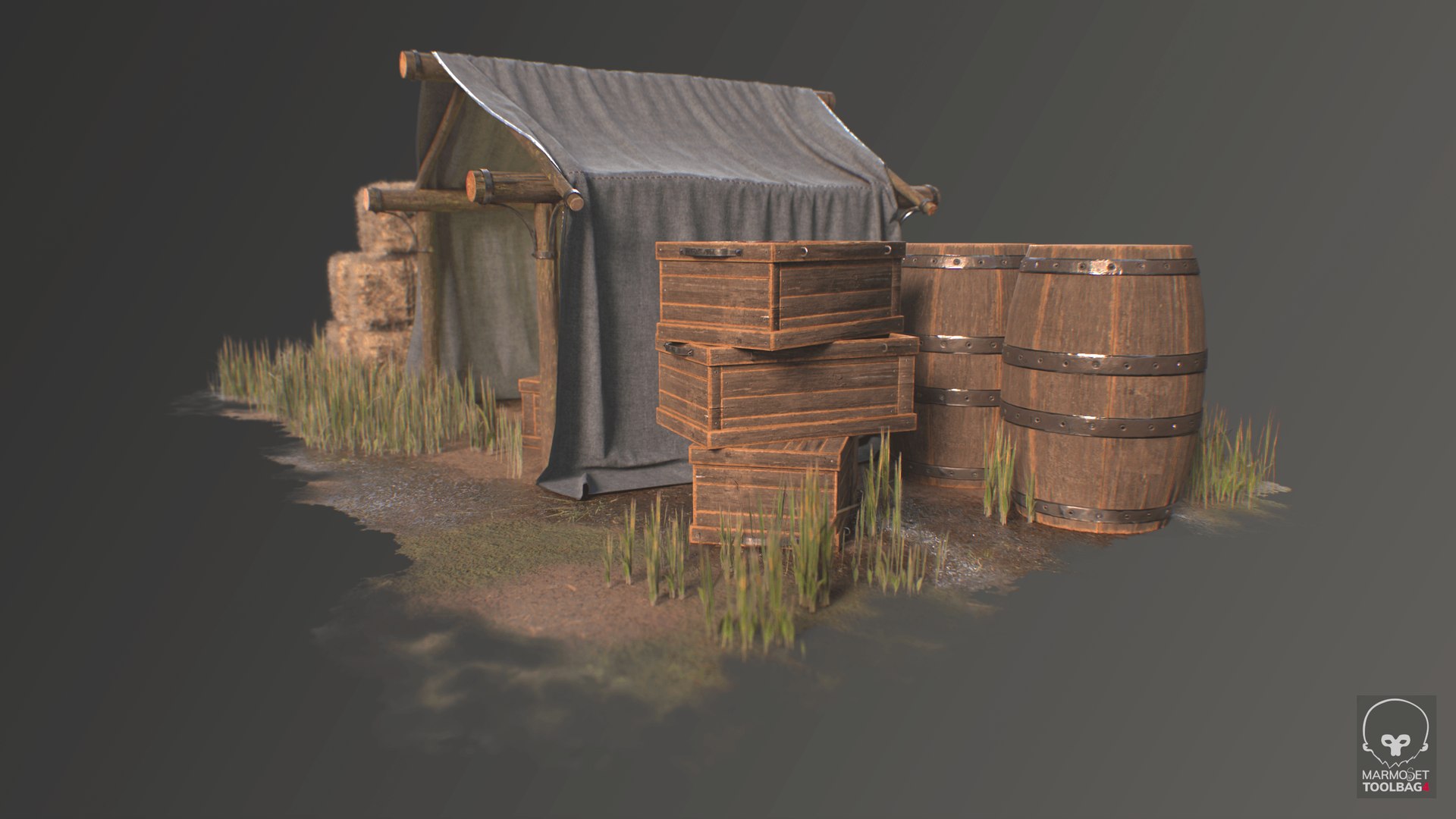 3D Medieval Tent And Environmental Props - TurboSquid 2397079