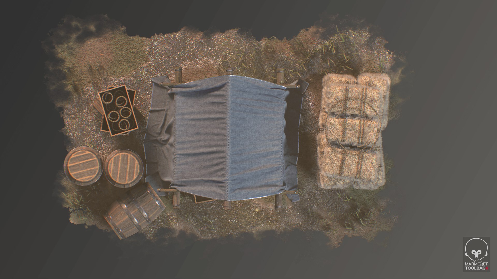3D Medieval Tent And Environmental Props - TurboSquid 2397079