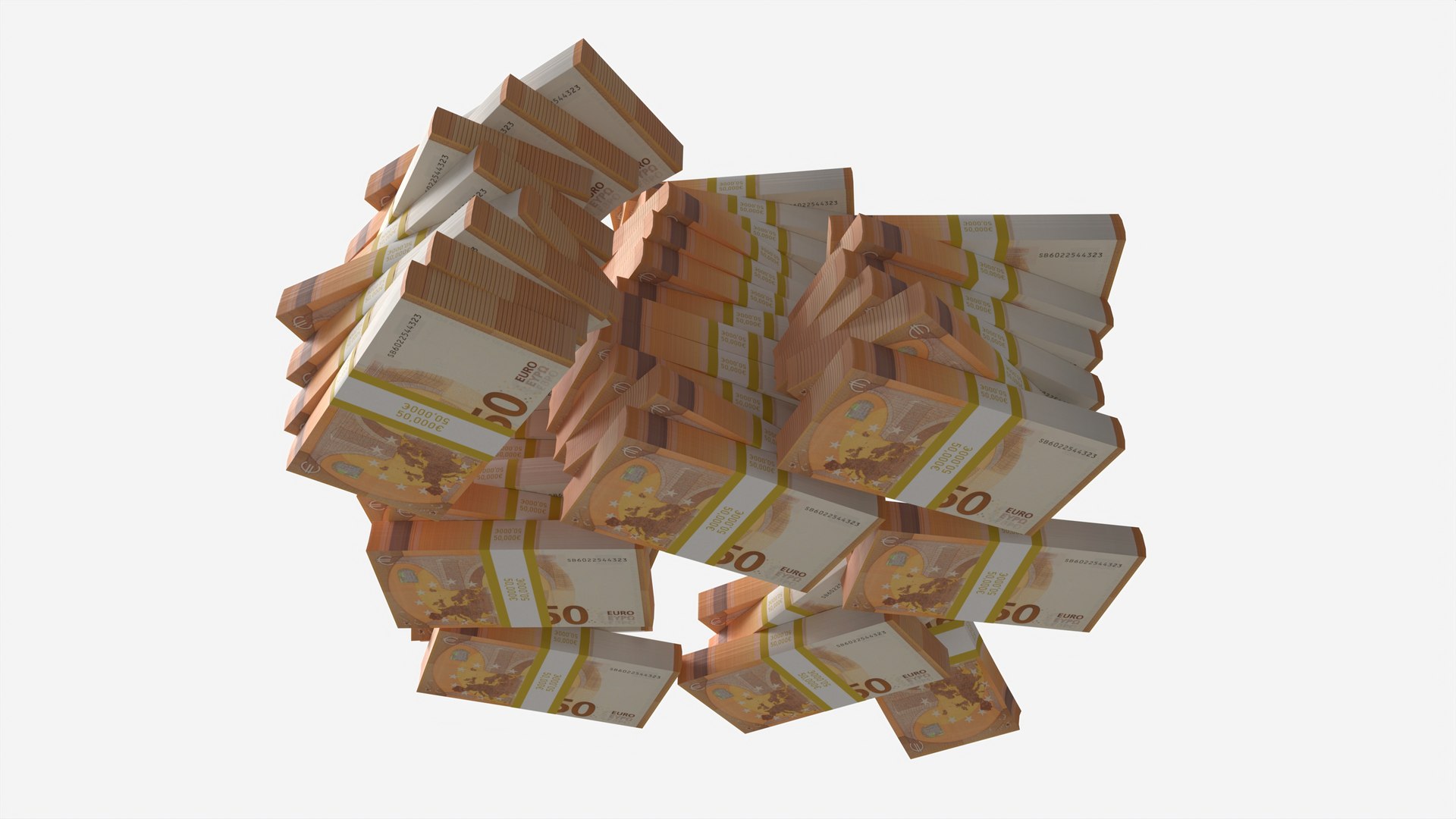 3D Euro Banknote Bundles Large Set Model - TurboSquid 2107411