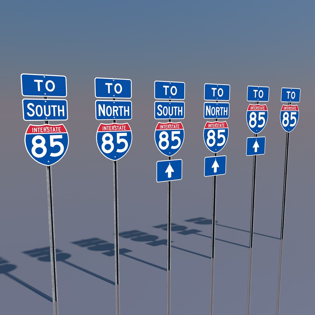 Interstate 85 Signs 3d C4d
