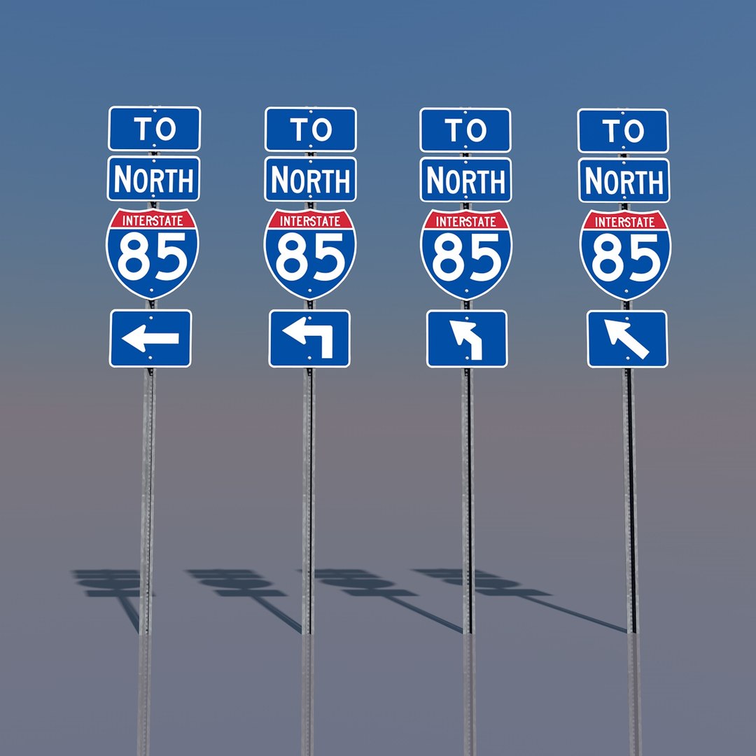 Interstate 85 Signs 3d C4d