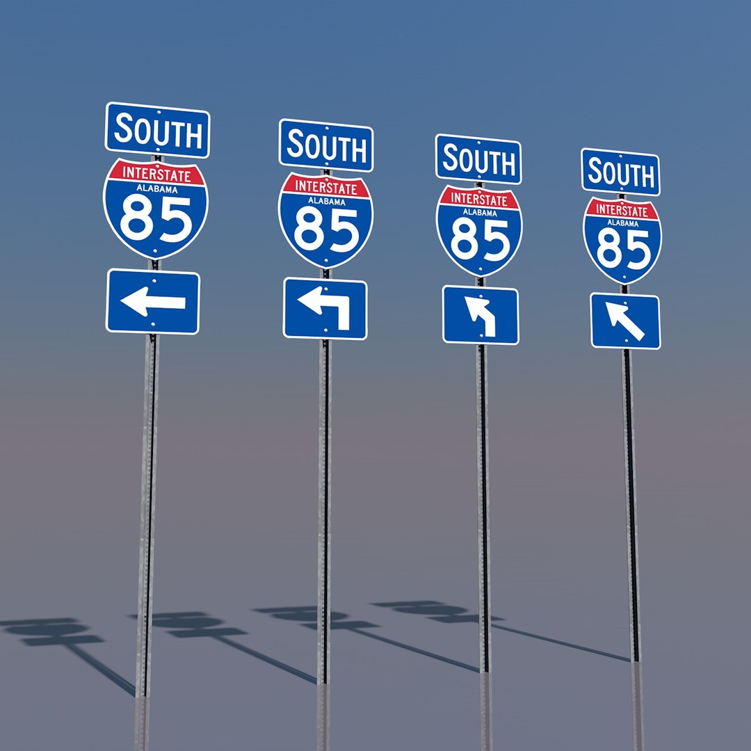 Interstate 85 Signs 3d C4d