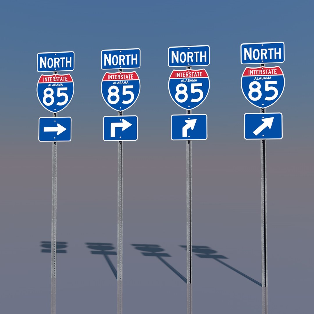 Interstate 85 Signs 3d C4d