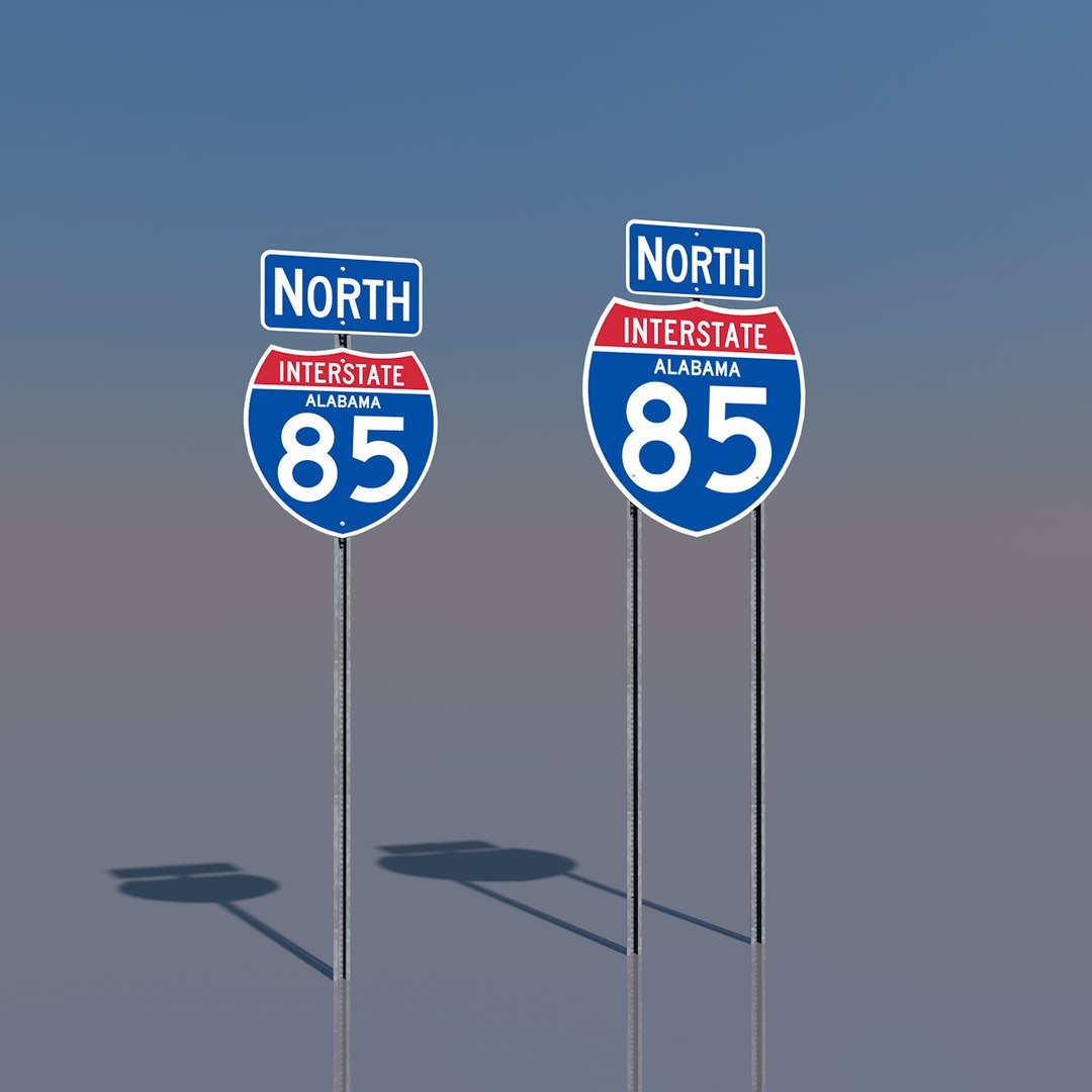 Interstate 85 Signs 3d C4d