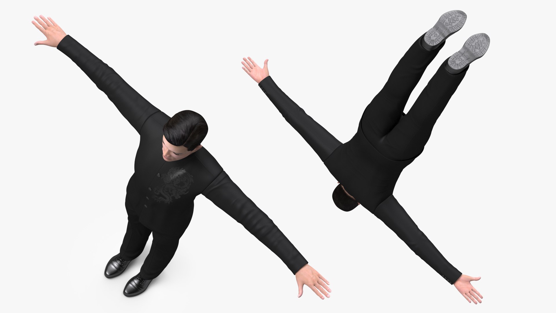 3D Asian Man Tunic Suit T Pose - TurboSquid 1851772